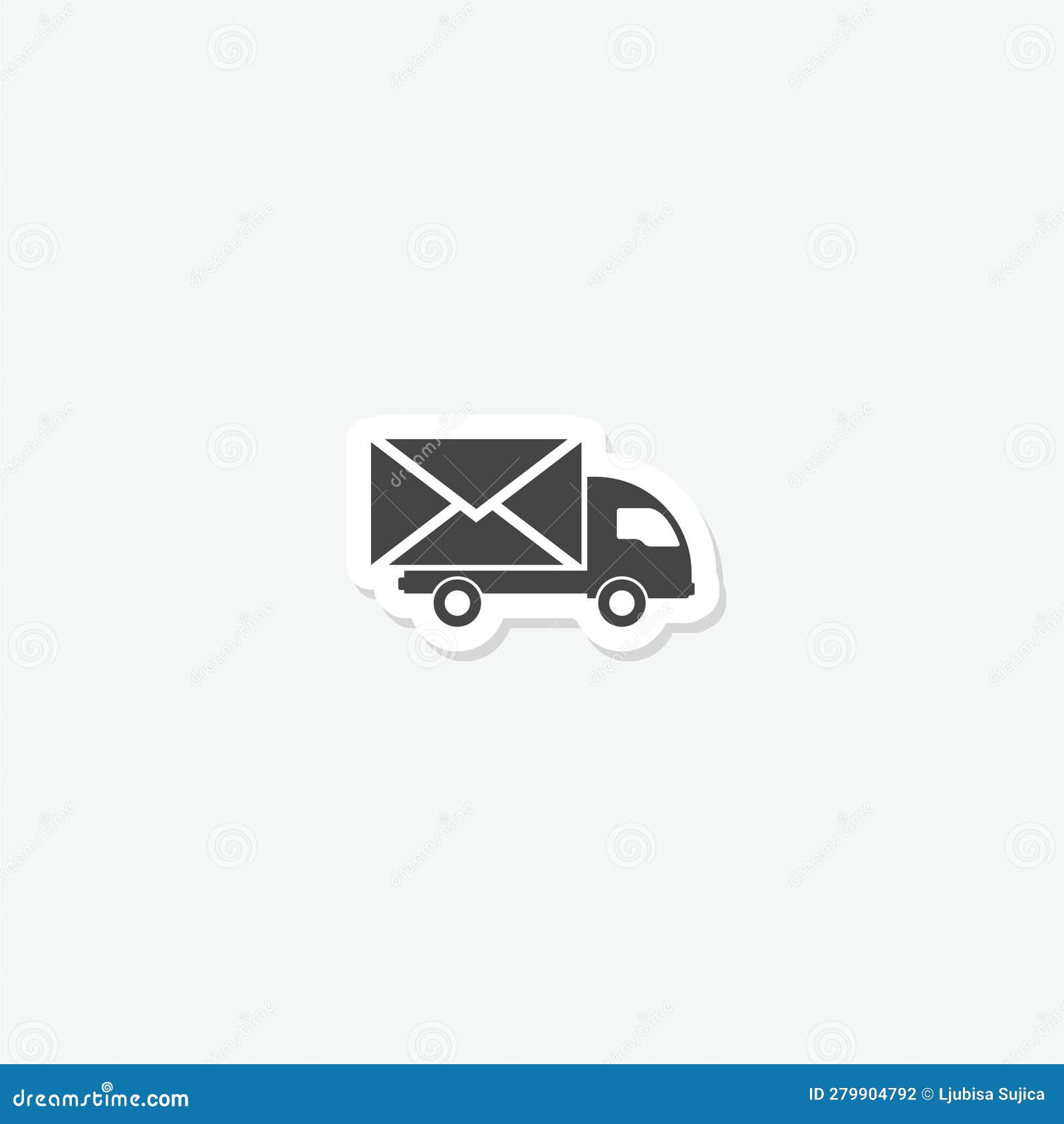 Post Truck Car Icon Sticker Logo Stock Vector - Illustration of sticker ...