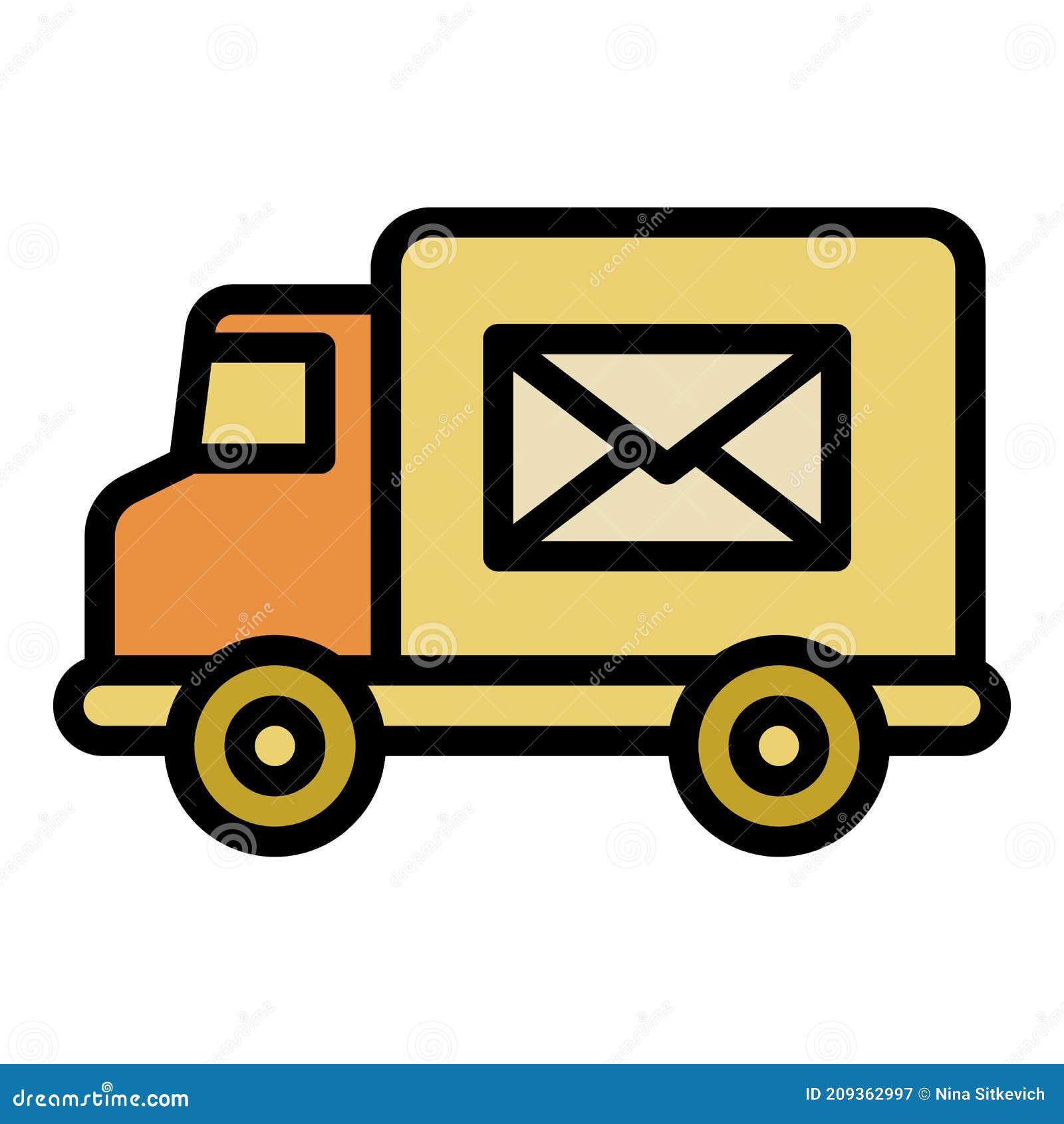Post Truck Icon, Outline Style Stock Vector - Illustration of thin ...