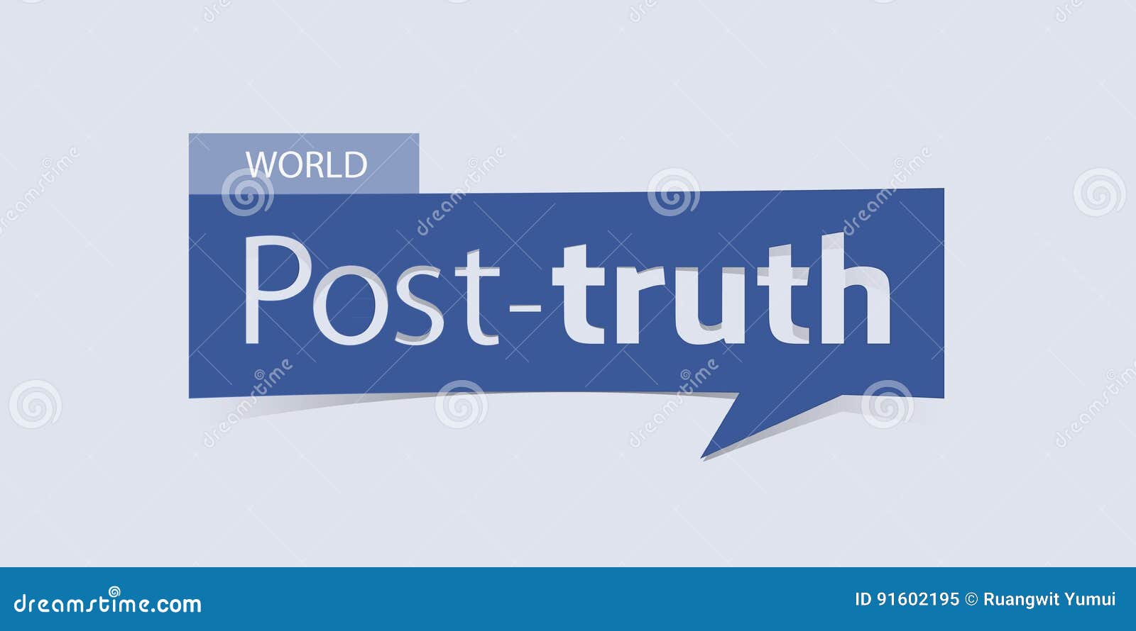 Post Truth Banner Isolated on Light Blue Background. Banner Design ...