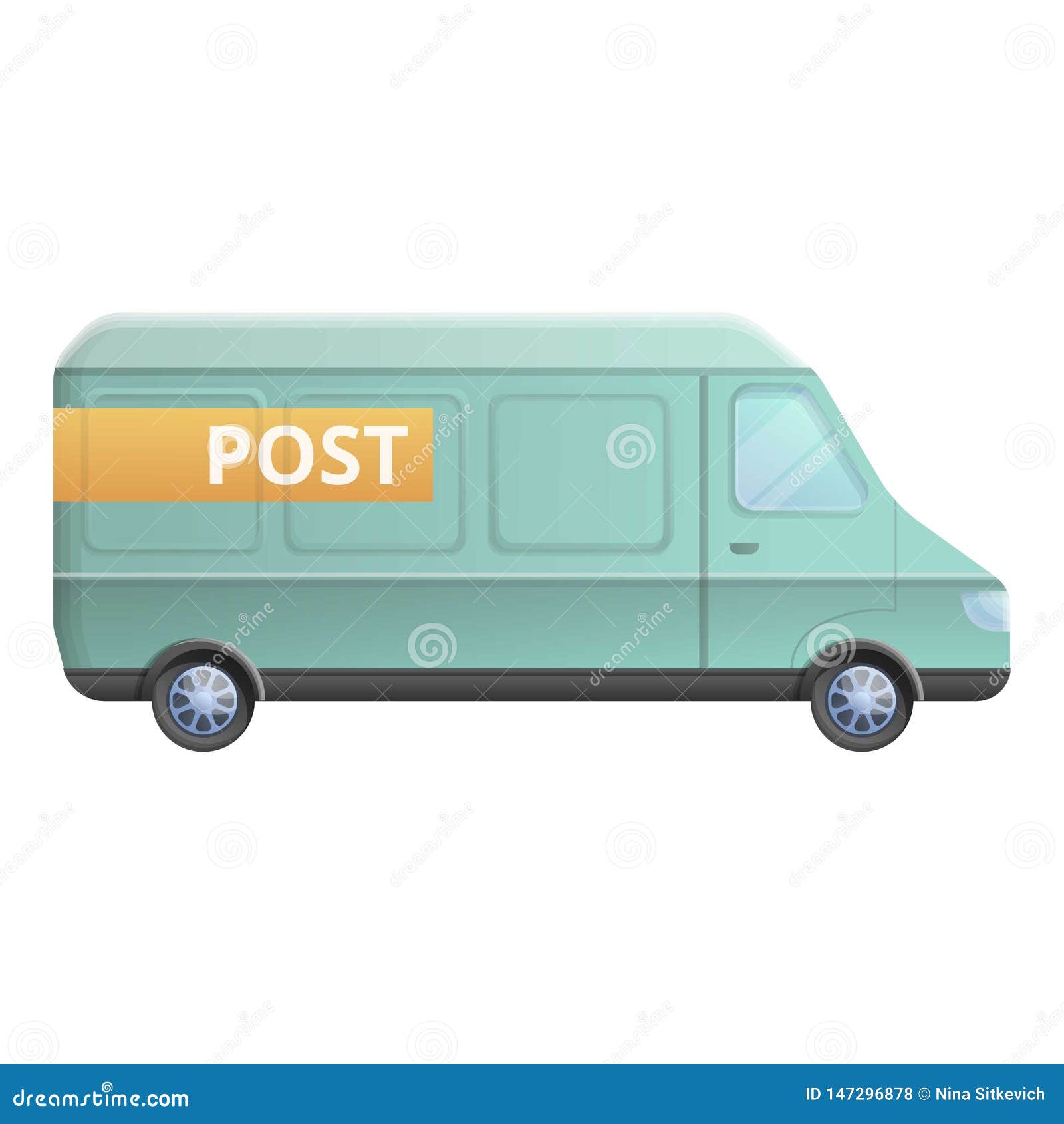 Post Van Icon, Cartoon Style Stock Vector - Illustration of carry, logo ...