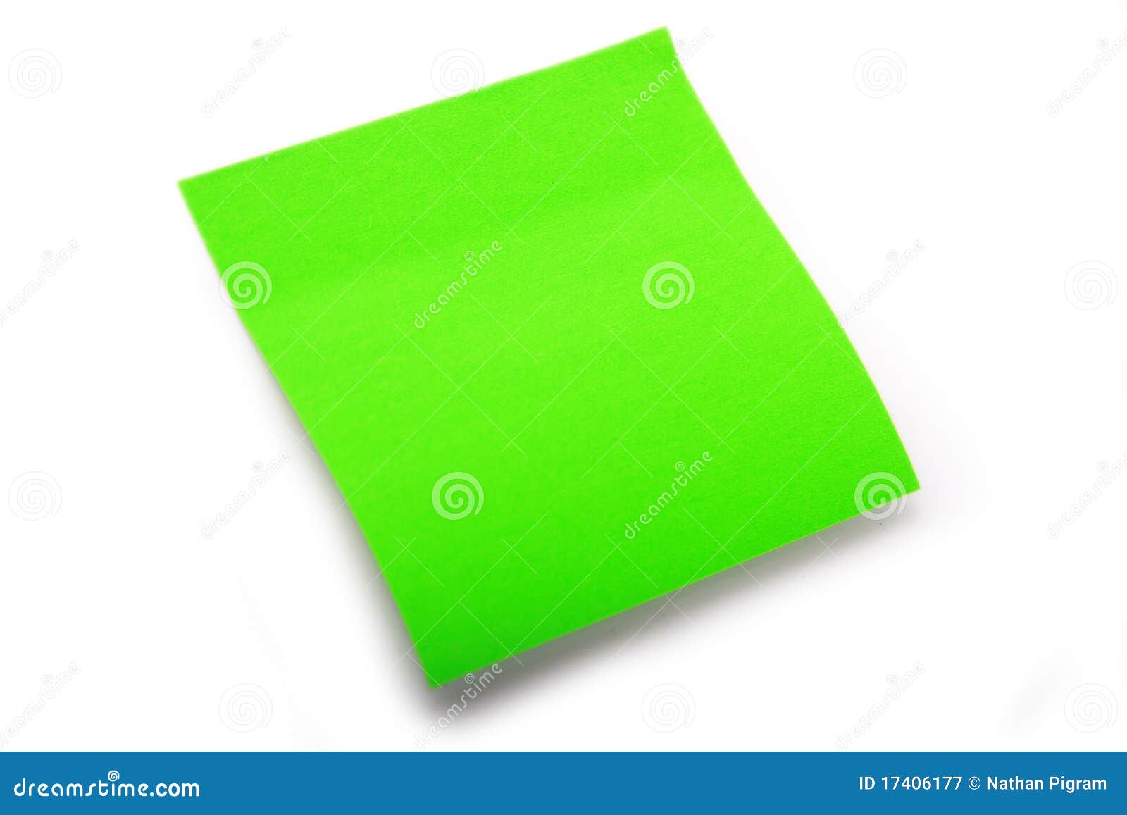 Post-it vert blanc image stock. Image du above, papier - 17406177