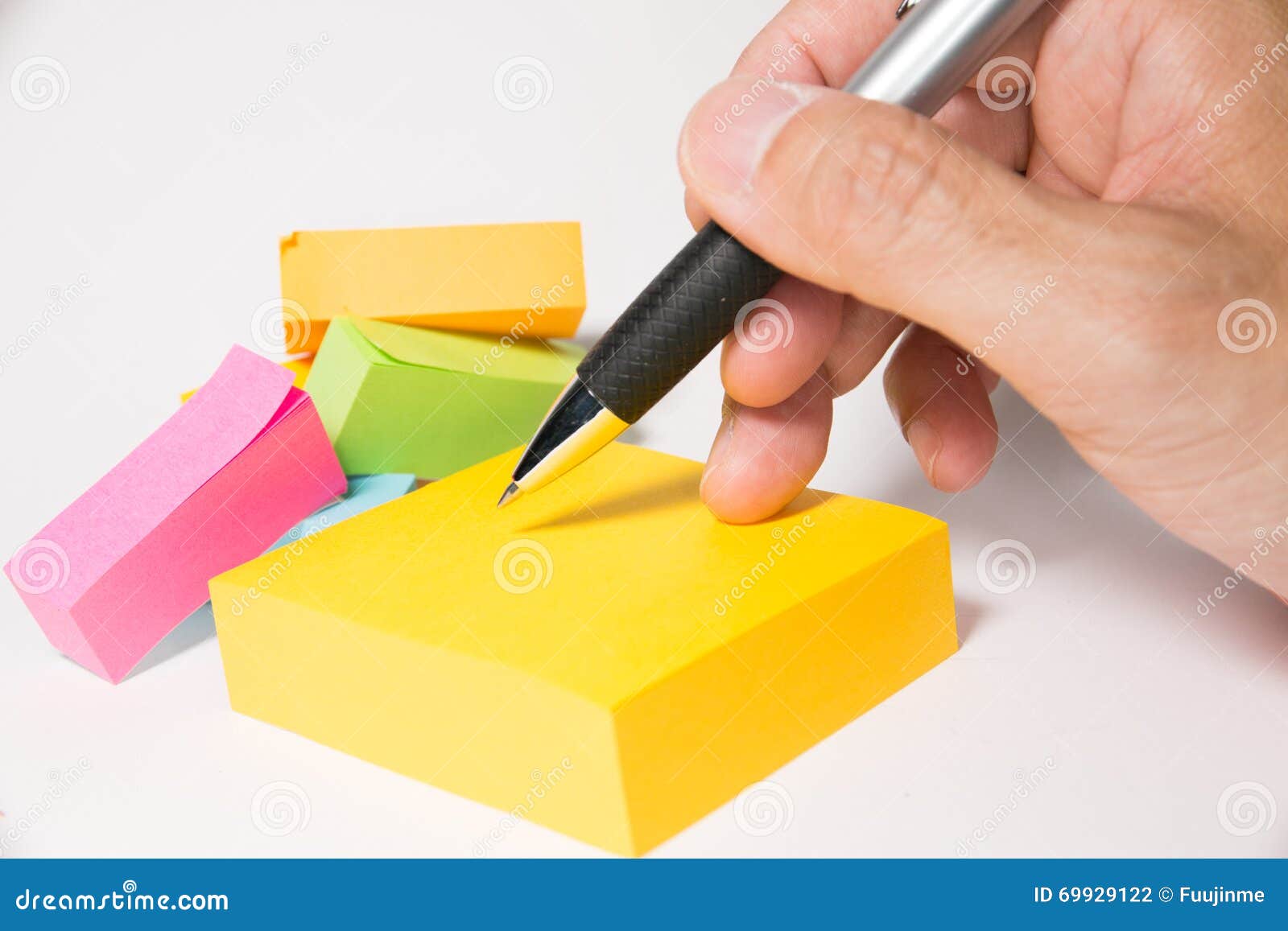 Post-it stock photo. Image of banner, note, hanging, color - 69929122
