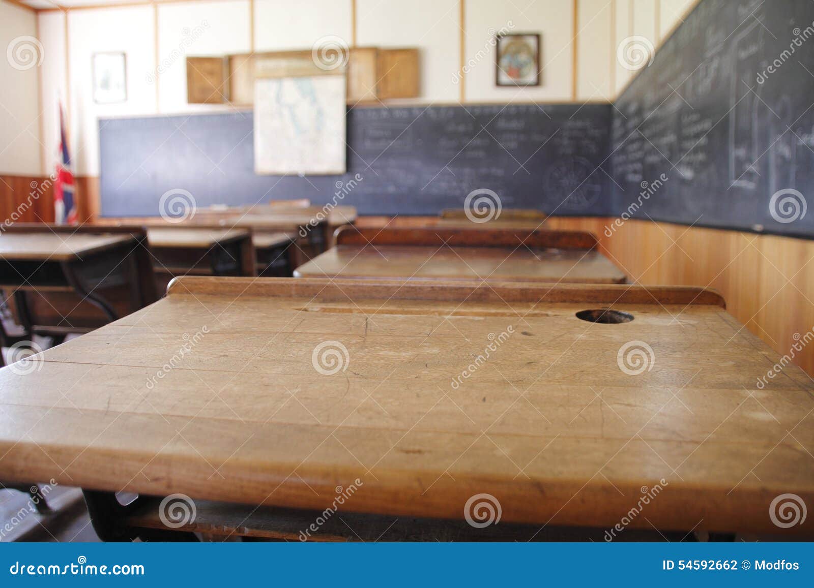 Post War Classroom stock photo. Image of chalkboard, view - 54592662