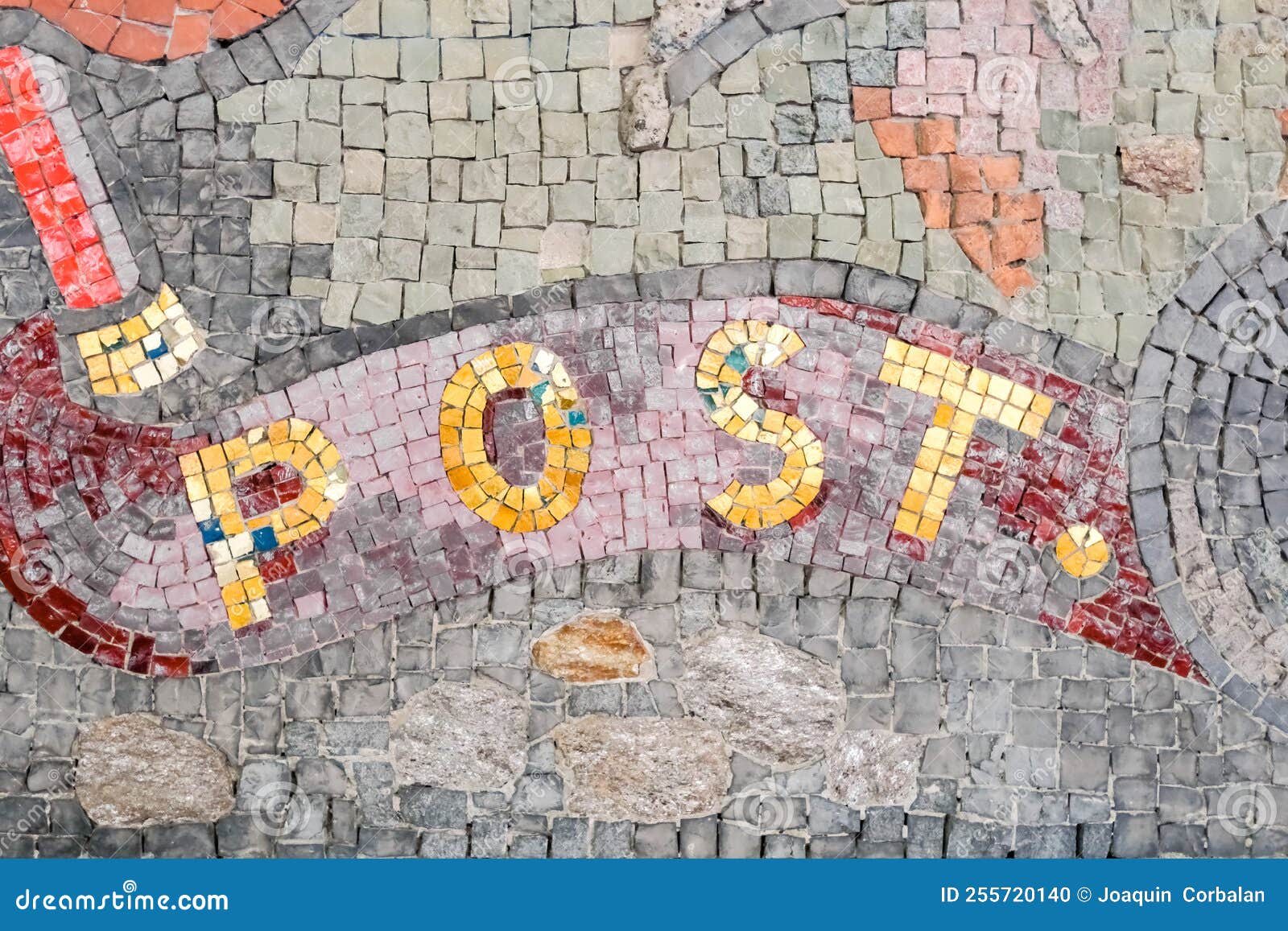Post Word Composed by a Mosaic of Colorful Stones Stock Photo - Image ...