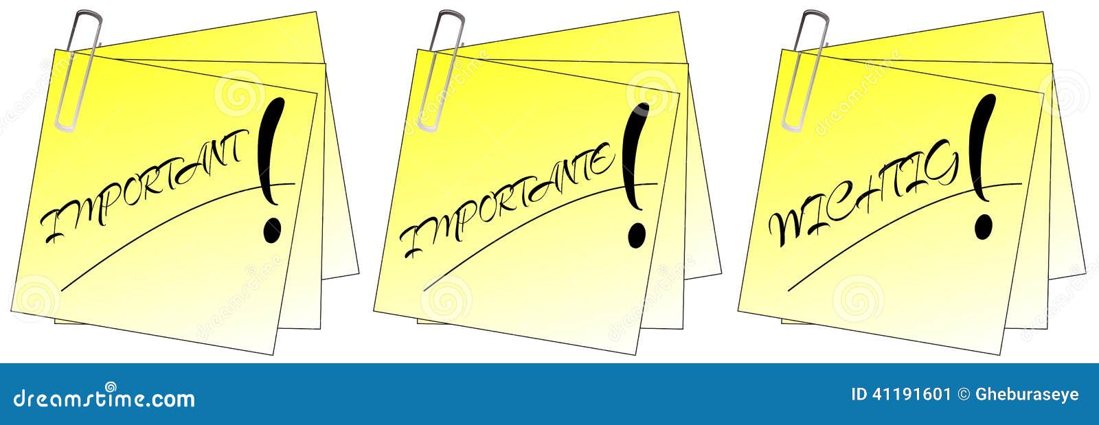 Post it with the Word Important Isolated Stock Illustration ...