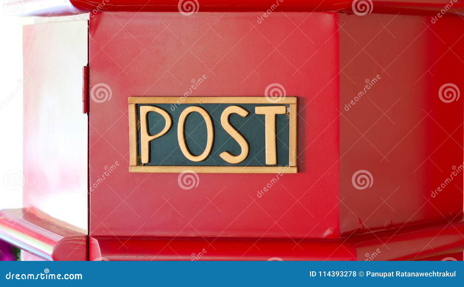 Post Word Sign of the Red Post Box. Stock Photo - Image of figure ...