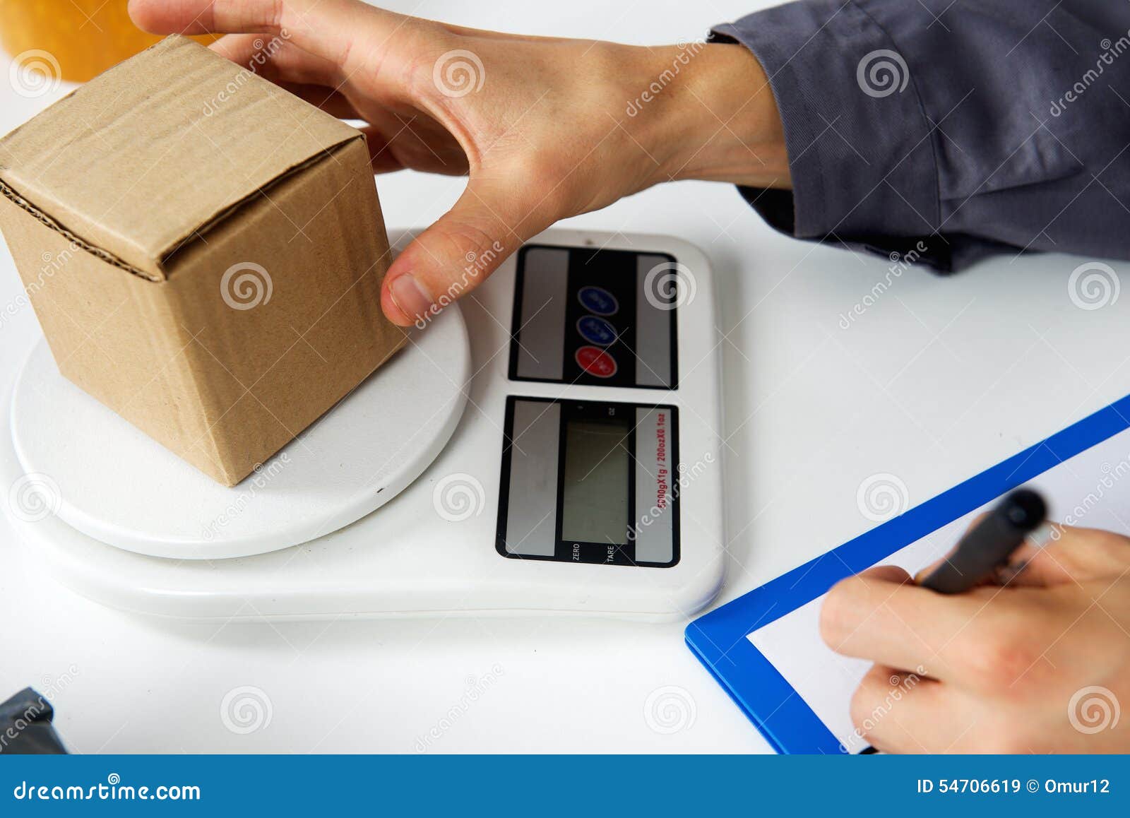 Post Worker Weighs the Parcel Stock Image - Image of scales, dimensions ...