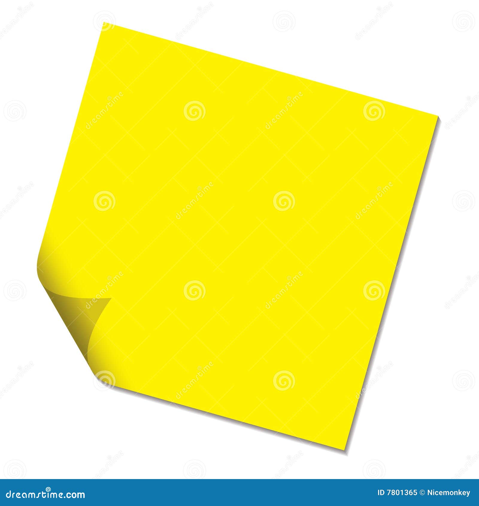 Post it yellow drop shadow stock vector. Illustration of card - 7801365