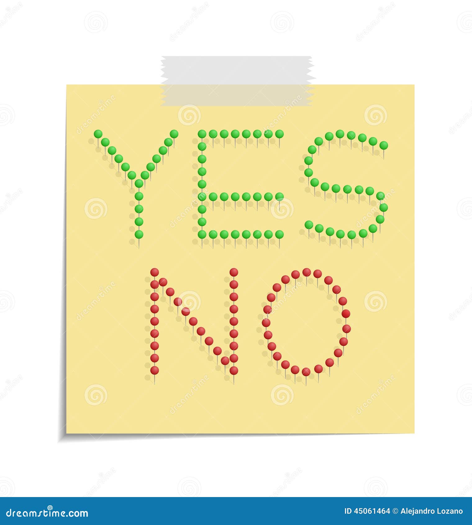 Post yes and no stock vector. Illustration of organize - 45061464
