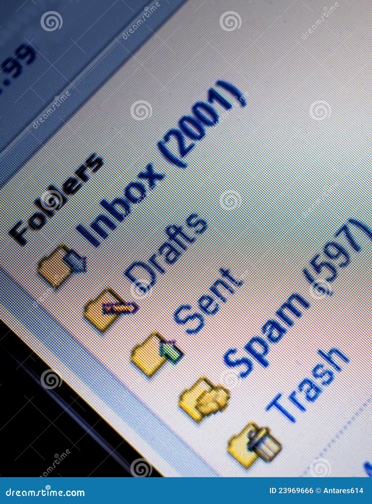 Posta e Spam non letti fotografia stock. Immagine di calcolatore - 23969666