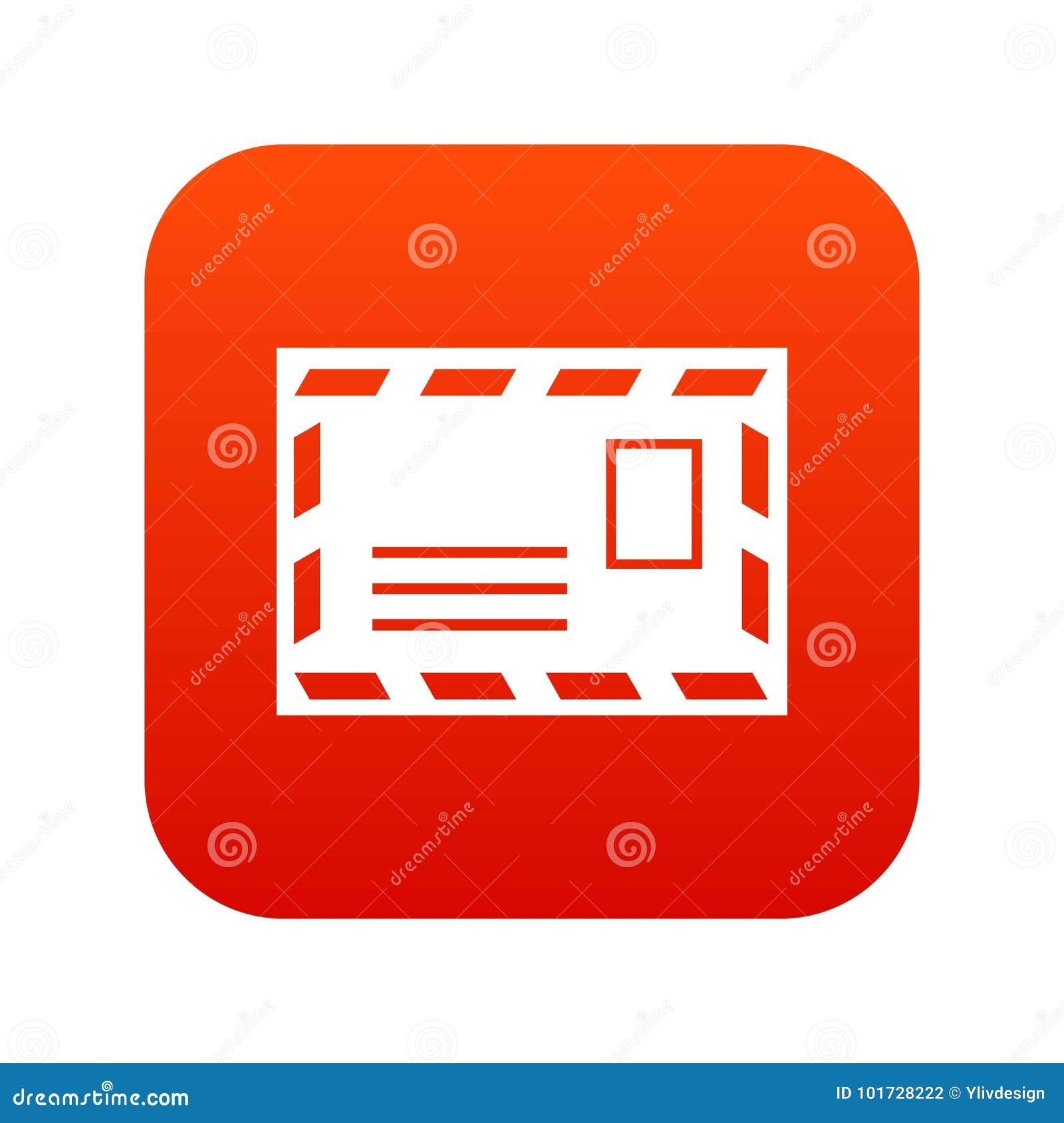 Postage Envelope with Stamp Icon Digital Red Stock Vector ...