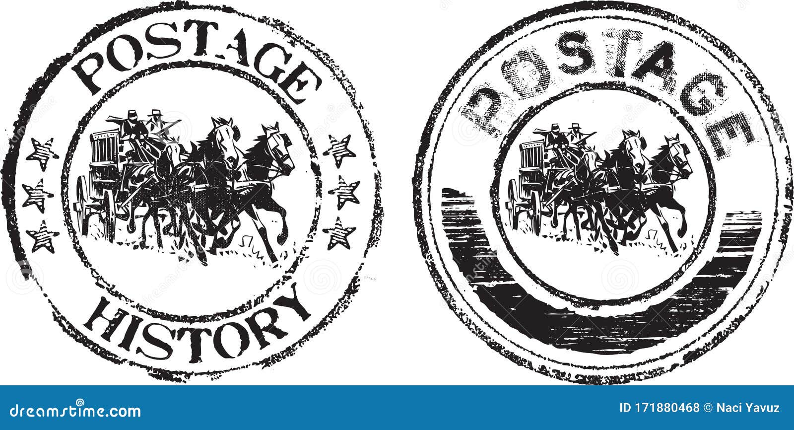Postage History Isolated Stamp, Vector Stock Vector - Illustration of ...