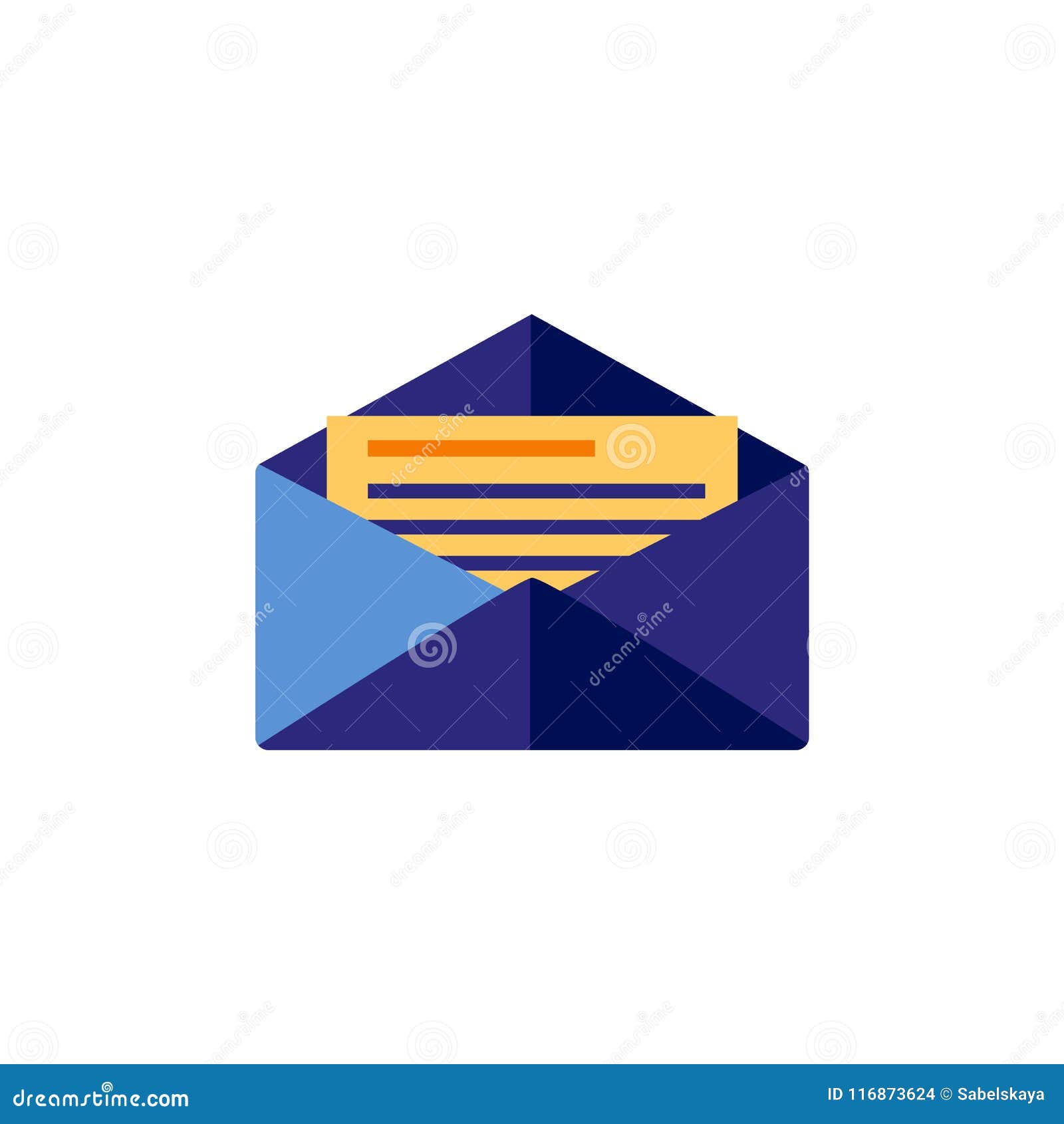 Vector Flat Postal Mail Envelope Icon Stock Vector - Illustration of ...