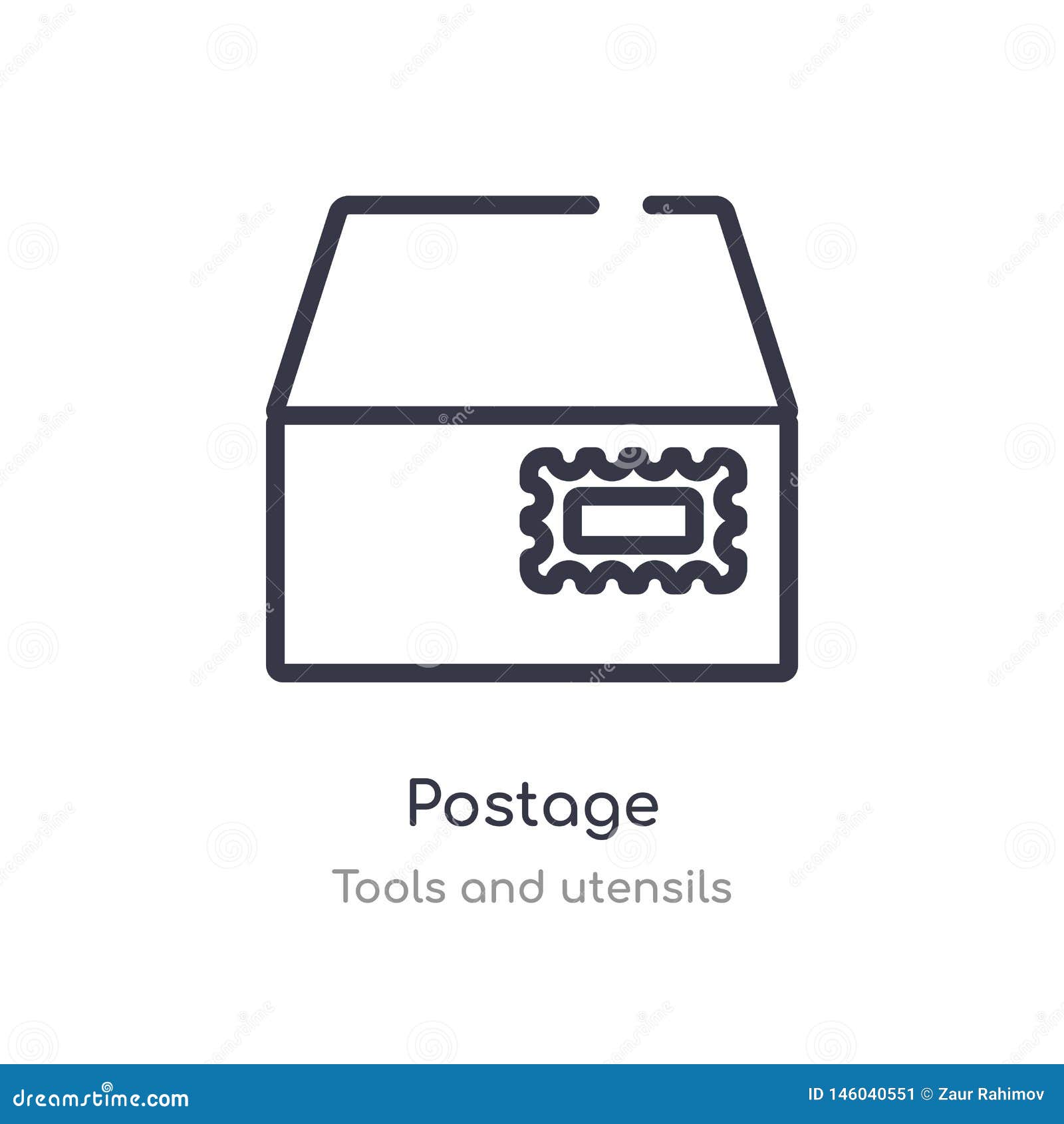 Postage Outline Icon. Isolated Line Vector Illustration from Tools and ...