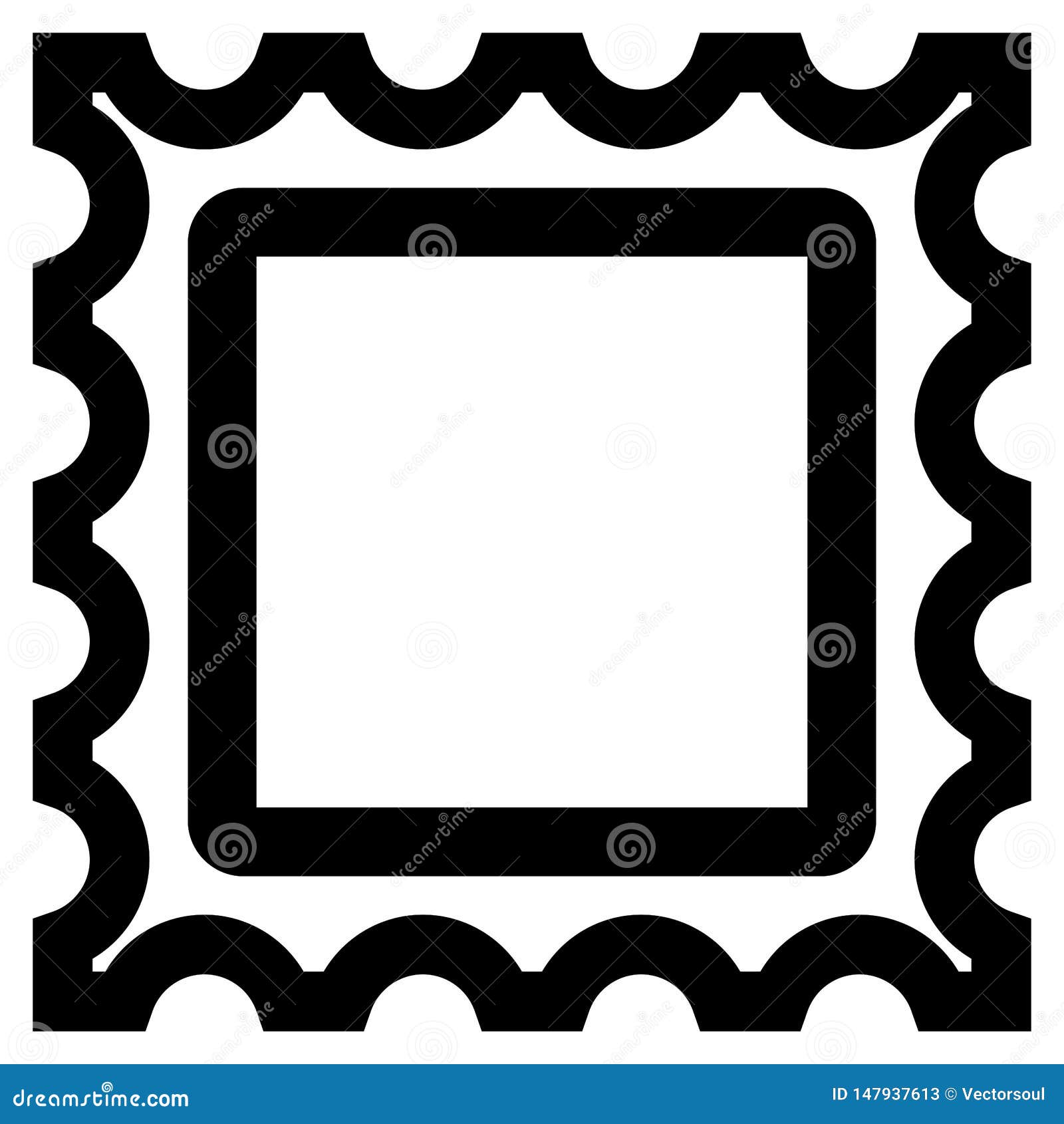 Postage, Postal Stamp Graphic Element Isolated on White Stock Vector ...