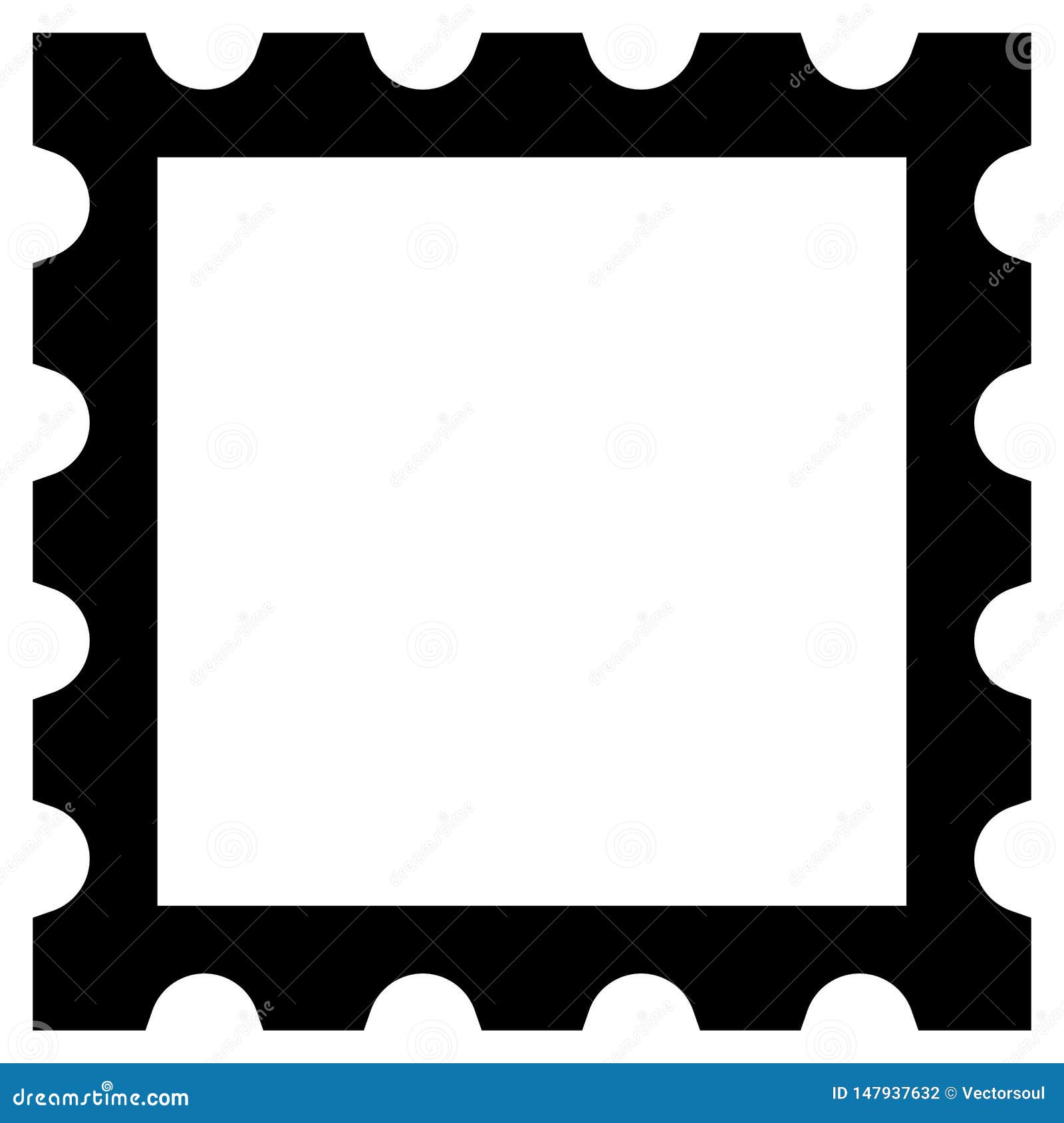 Postage, Postal Stamp Graphic Element Isolated on White Stock Vector ...