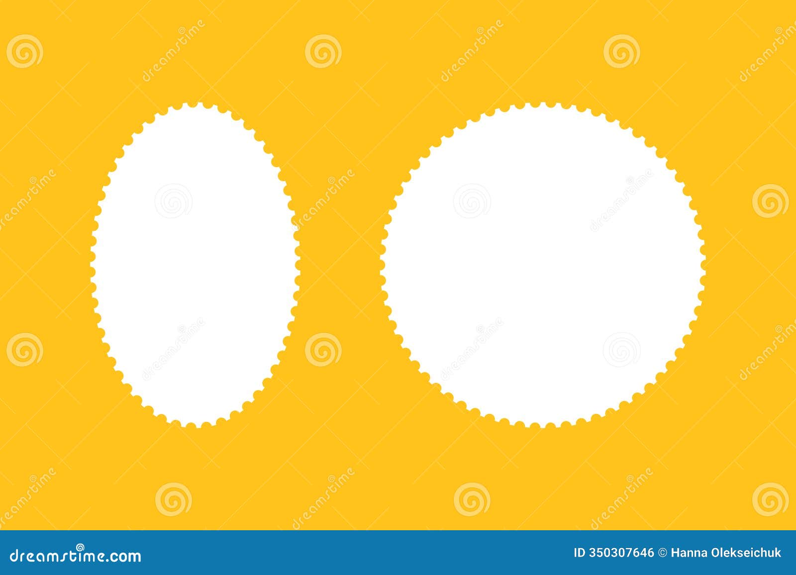 Postage Round Stamp Frames. Empty Borders for Postcards, Letters. White ...