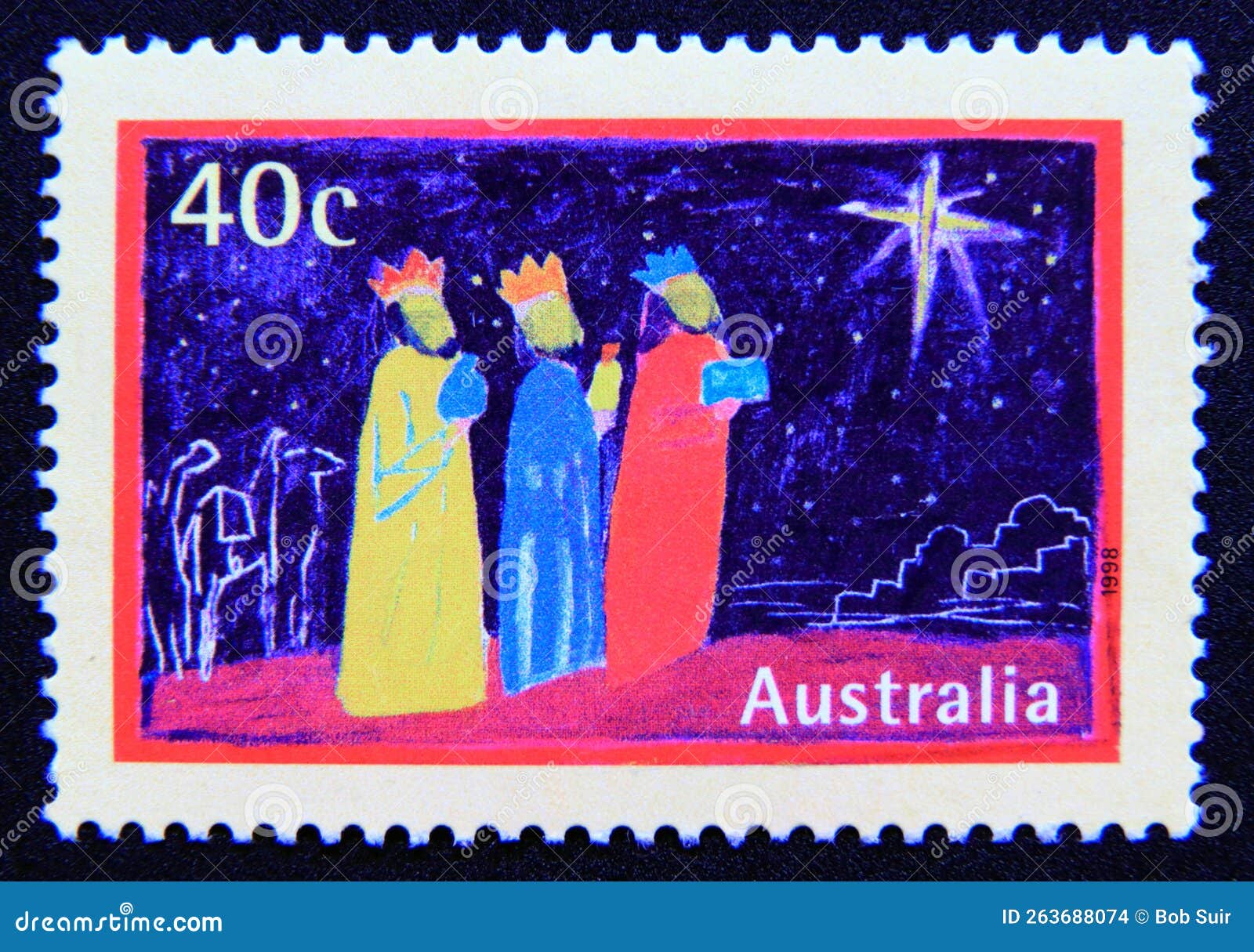 Postage Stamp Australia, 1998. Three Kings Christmas Editorial Stock ...