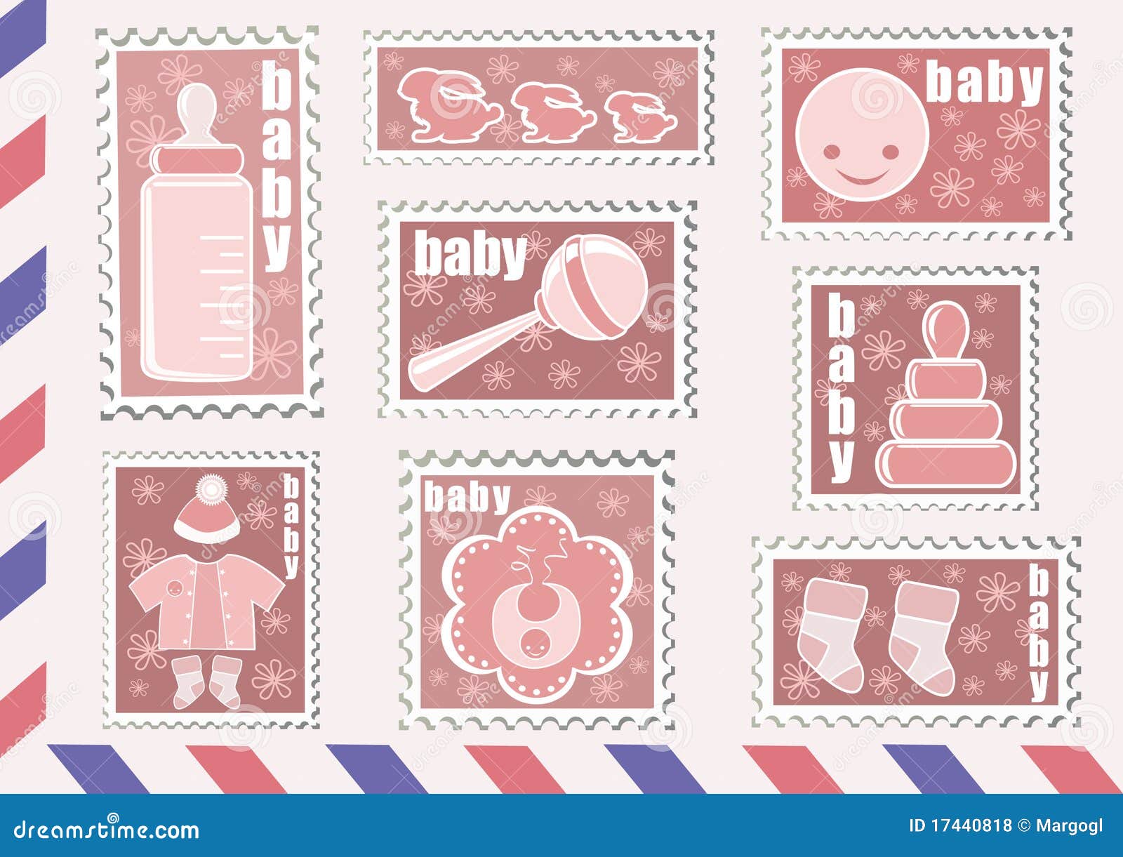 Postage Stamp. Baby Collection Stock Vector - Illustration of sticker ...