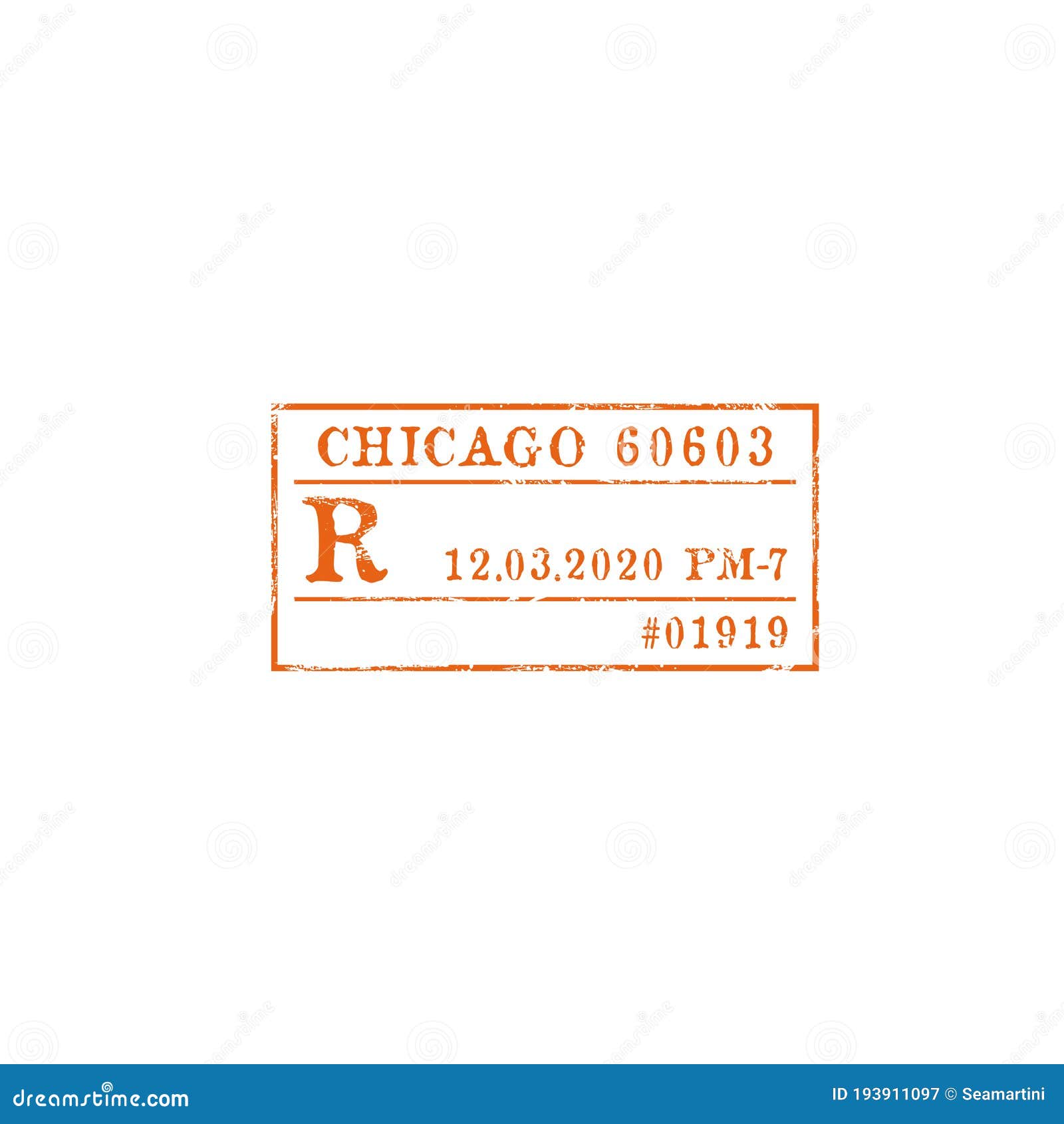Postage Stamp of Chicago Post Office Isolated Mark Stock Vector ...