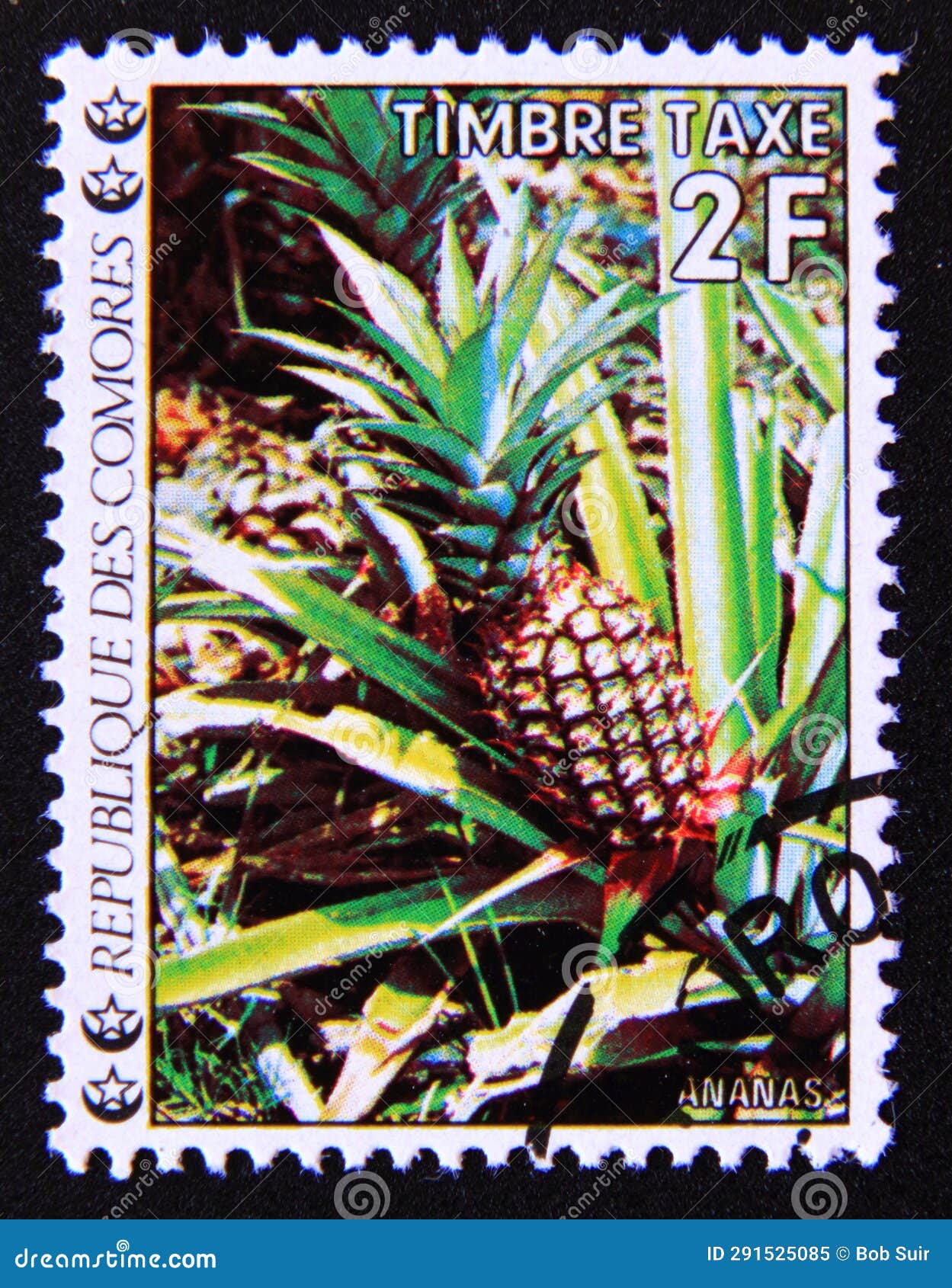 Postage Stamp Comoros 1977. Pineapple Fruit Plant Editorial Image ...