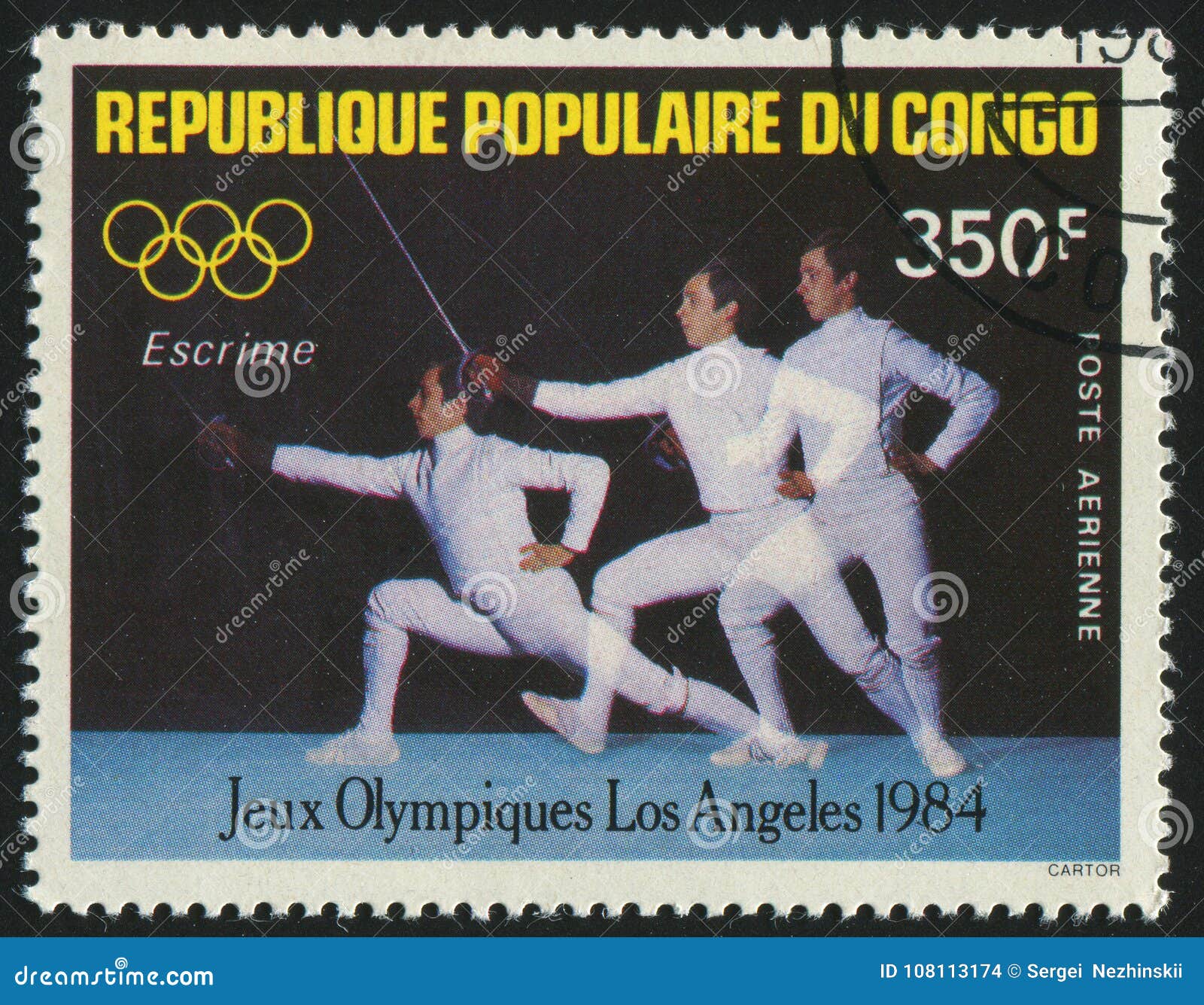 Postage stamp editorial stock image. Image of 1984, fencing - 108113174