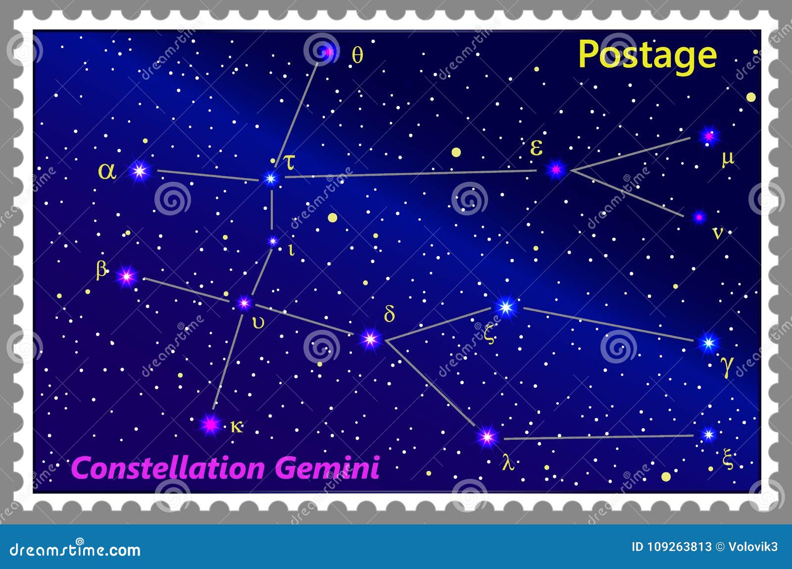 Gemini And Orion Constellation Vector Illustration | CartoonDealer.com ...