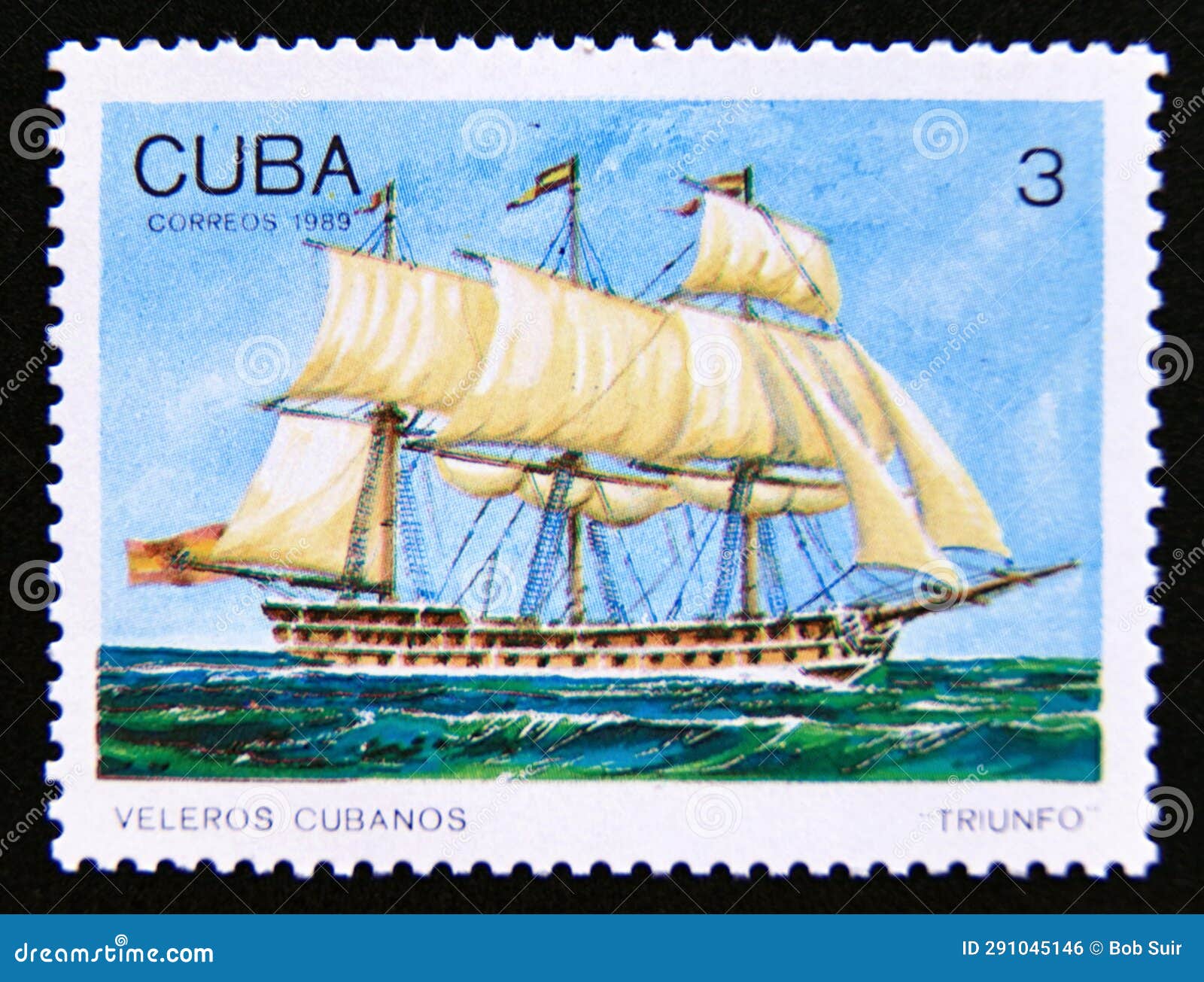 Postage Stamp Cuba 1989. Triunfo Cuban Warship Editorial Photo - Image ...