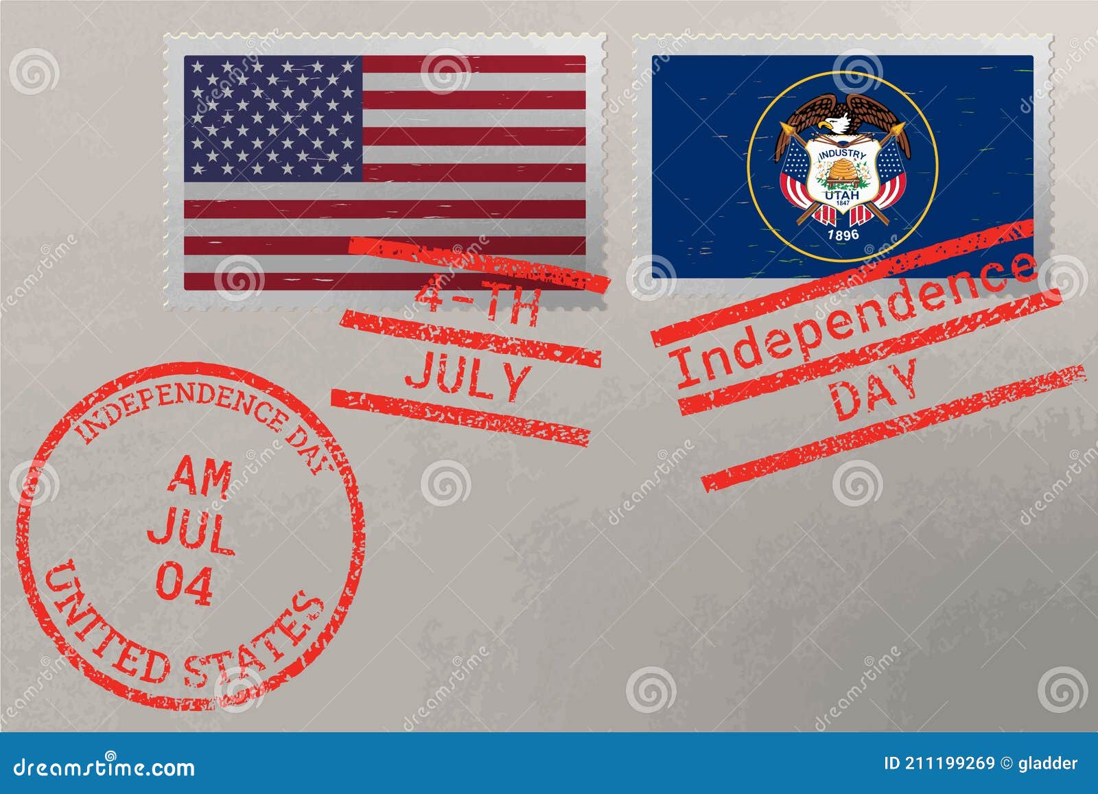 4th Of July Postage Stamp Royalty-Free Stock Photography ...