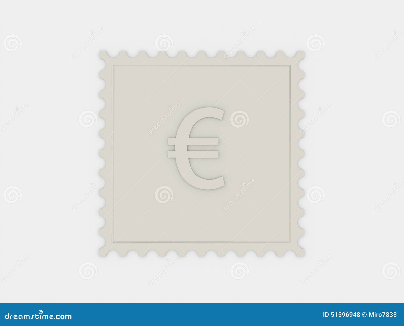 Postage stamp euro 3d stock photo. Image of postal, blank - 51596948