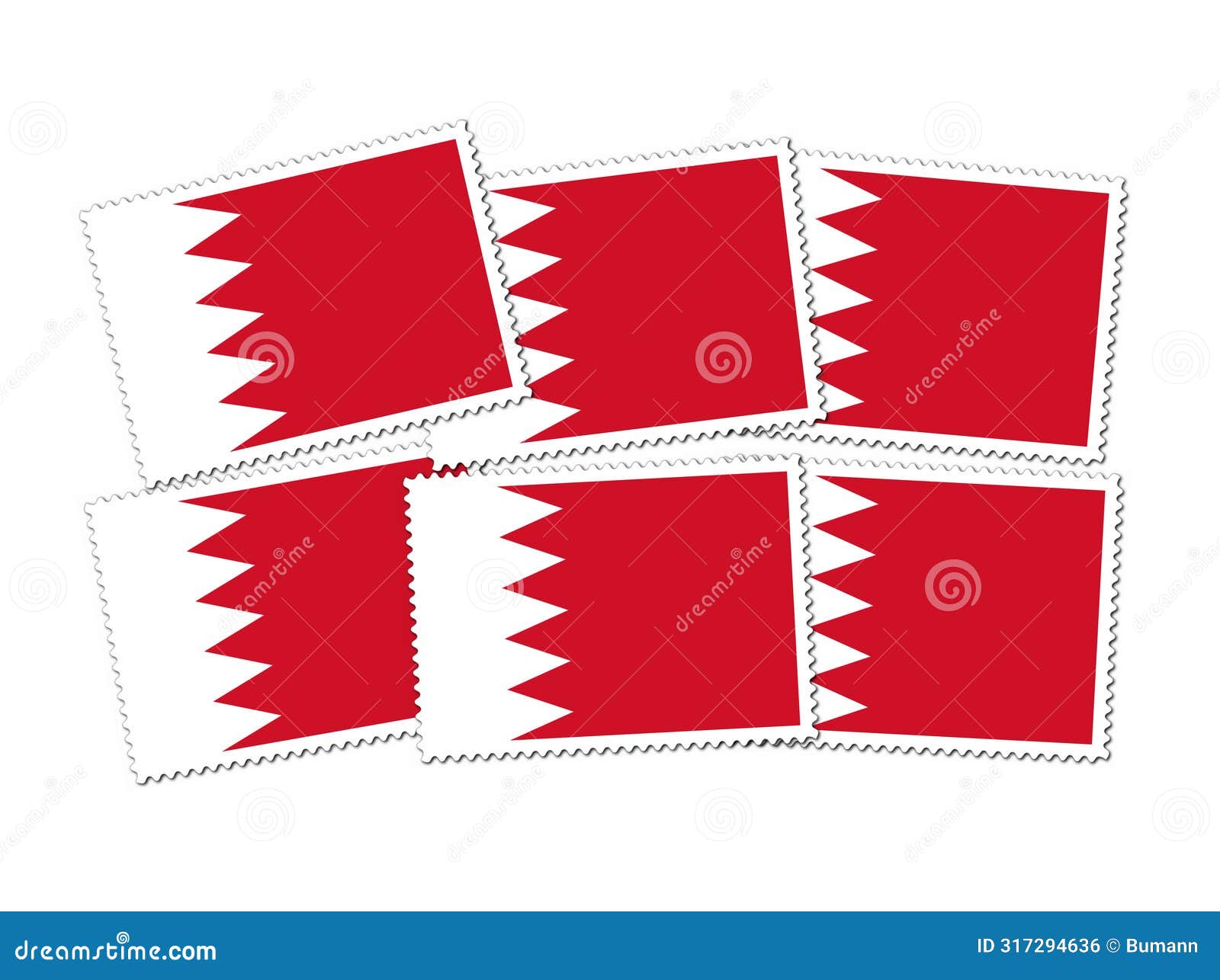 Postage Stamp with the Flag, National Flag of Bahrain Stock ...