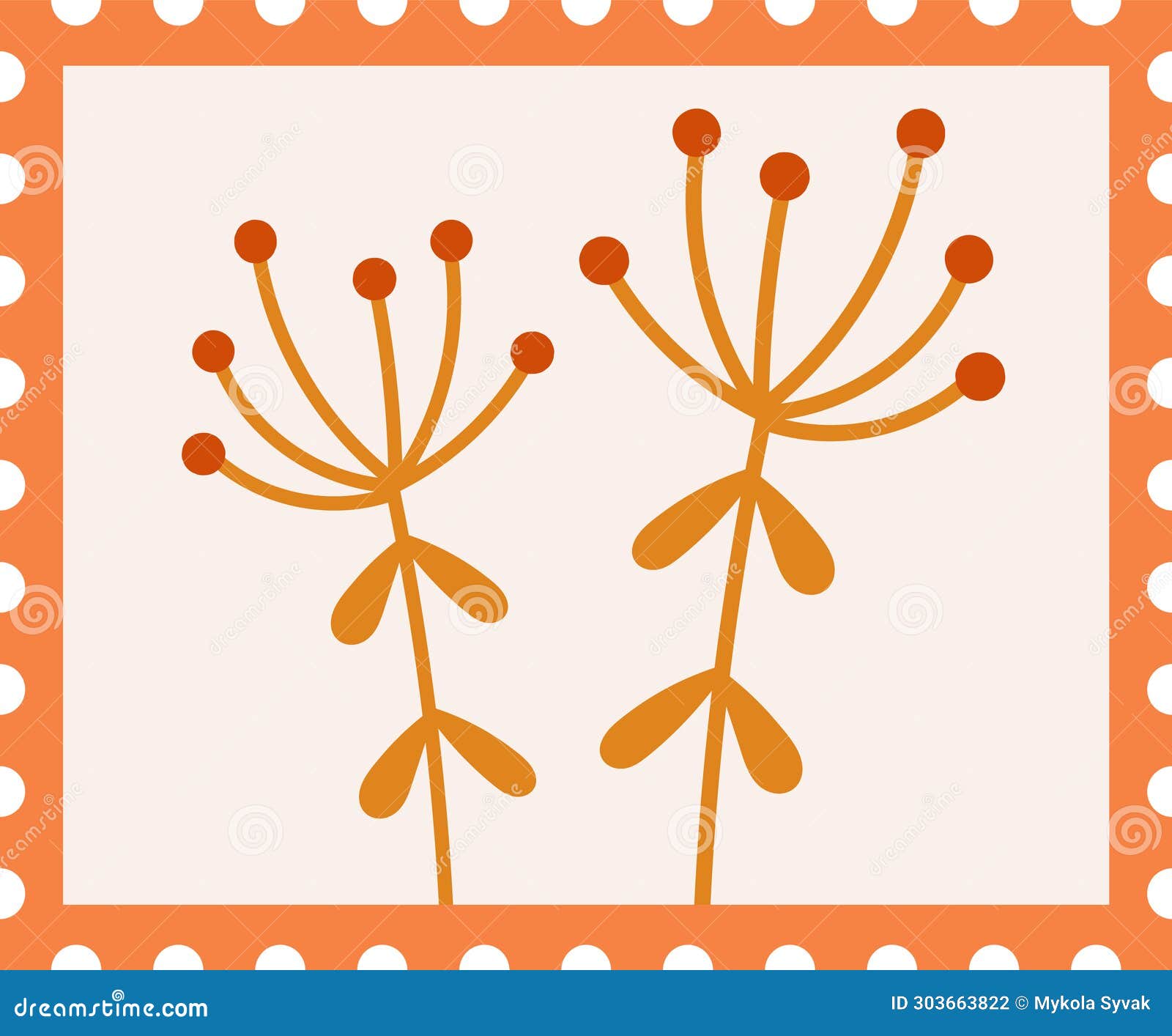 Postage Stamp with Flowers stock illustration. Illustration of ...