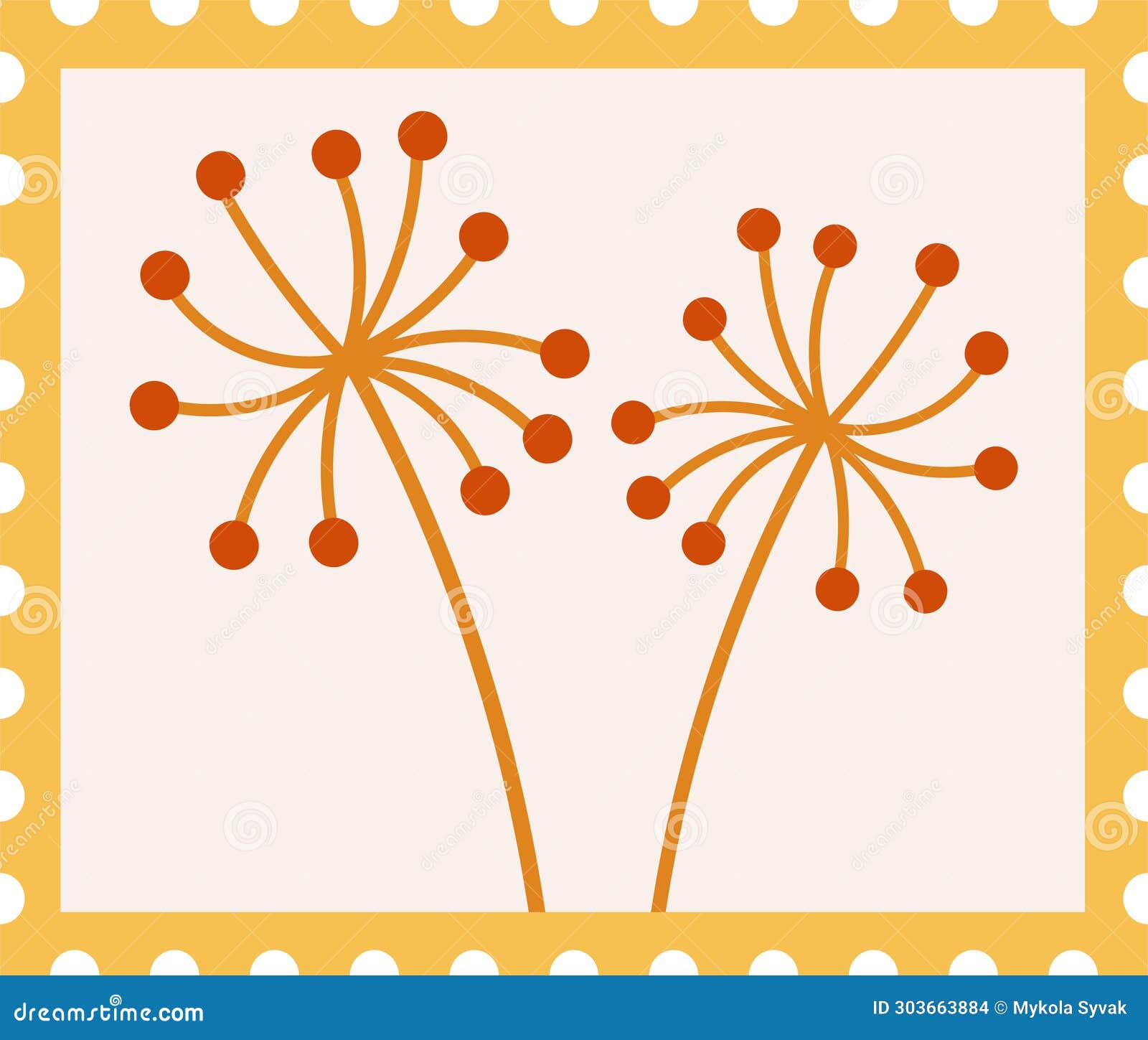 Postage Stamp with Flowers stock illustration. Illustration of vintage ...