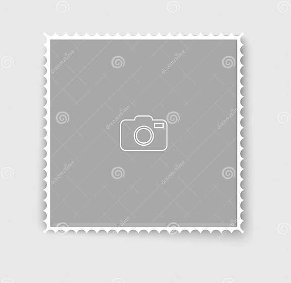 Postage Stamp Frame. Empty Border Template for Postcards and Letters ...