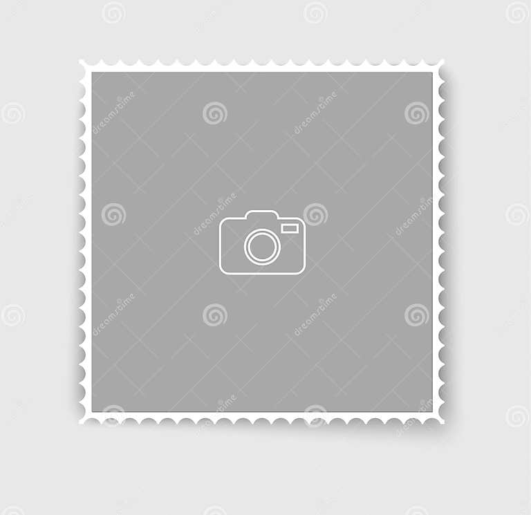 Postage Stamp Frame. Empty Border Template for Postcards and Letters ...