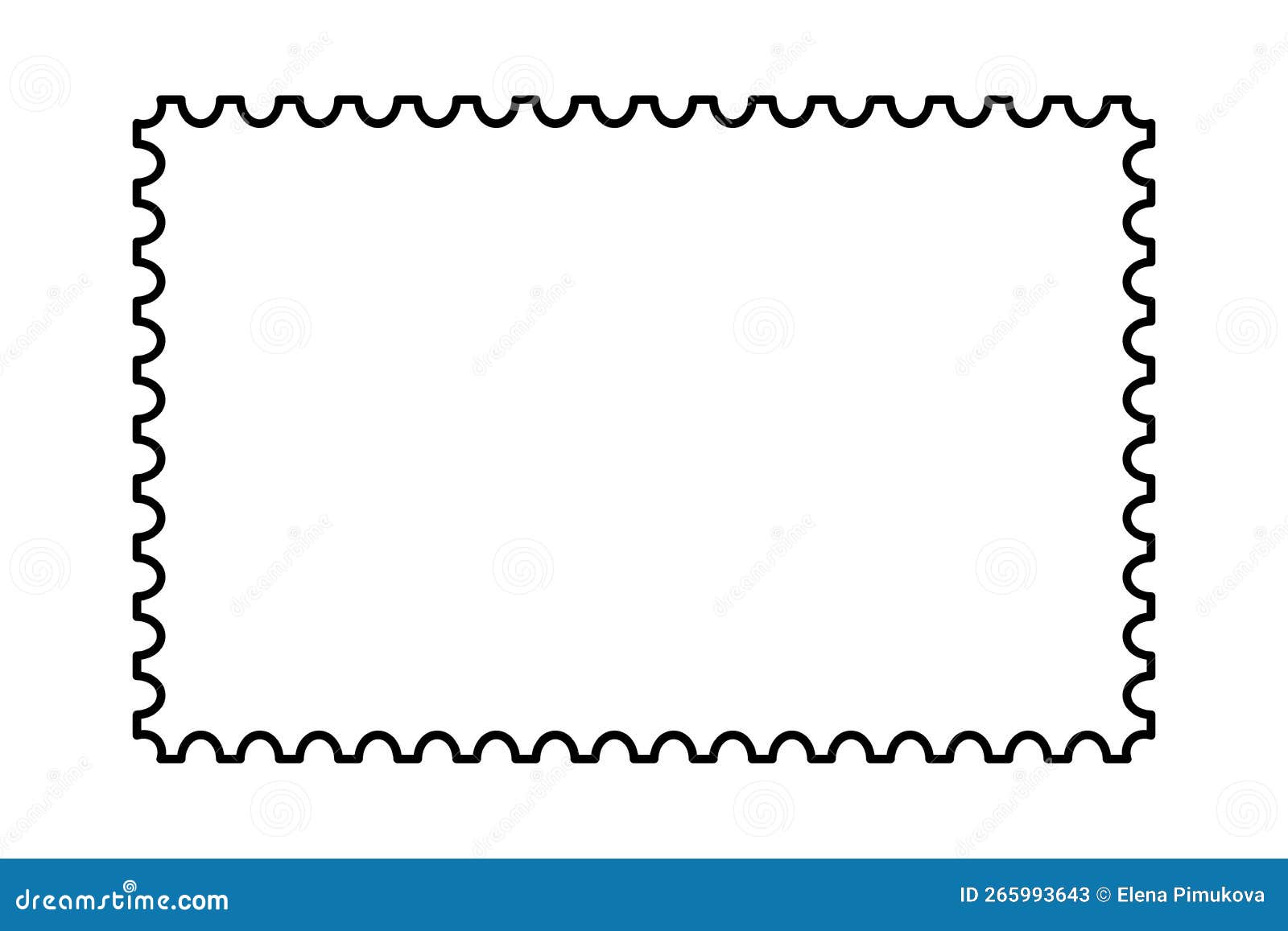 Postage Stamp Frame. Empty Border Template for Postcards and Letters ...