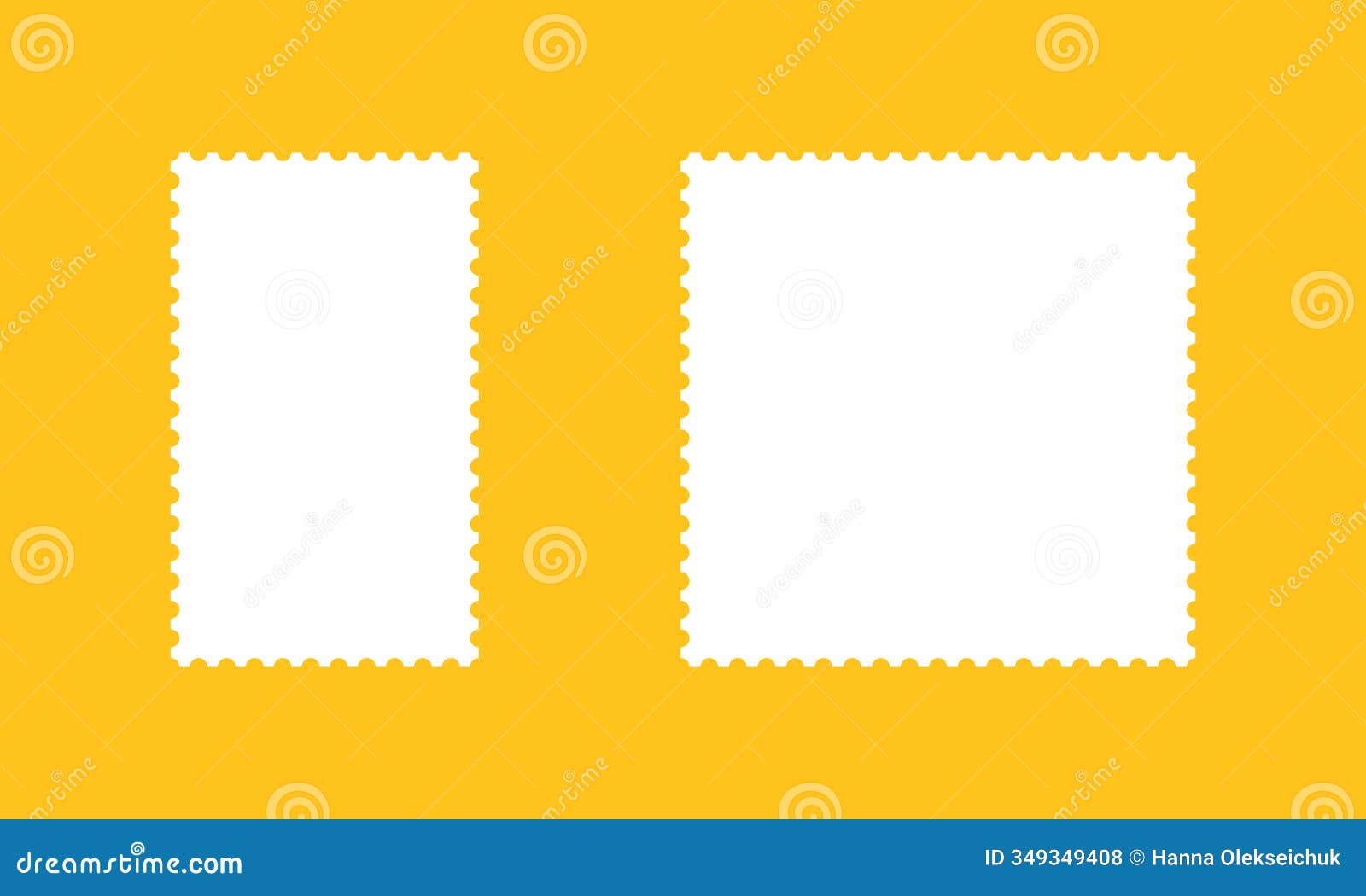 Postage Stamp Frames. Empty Borders, Backdrops for Postcards, Letters ...