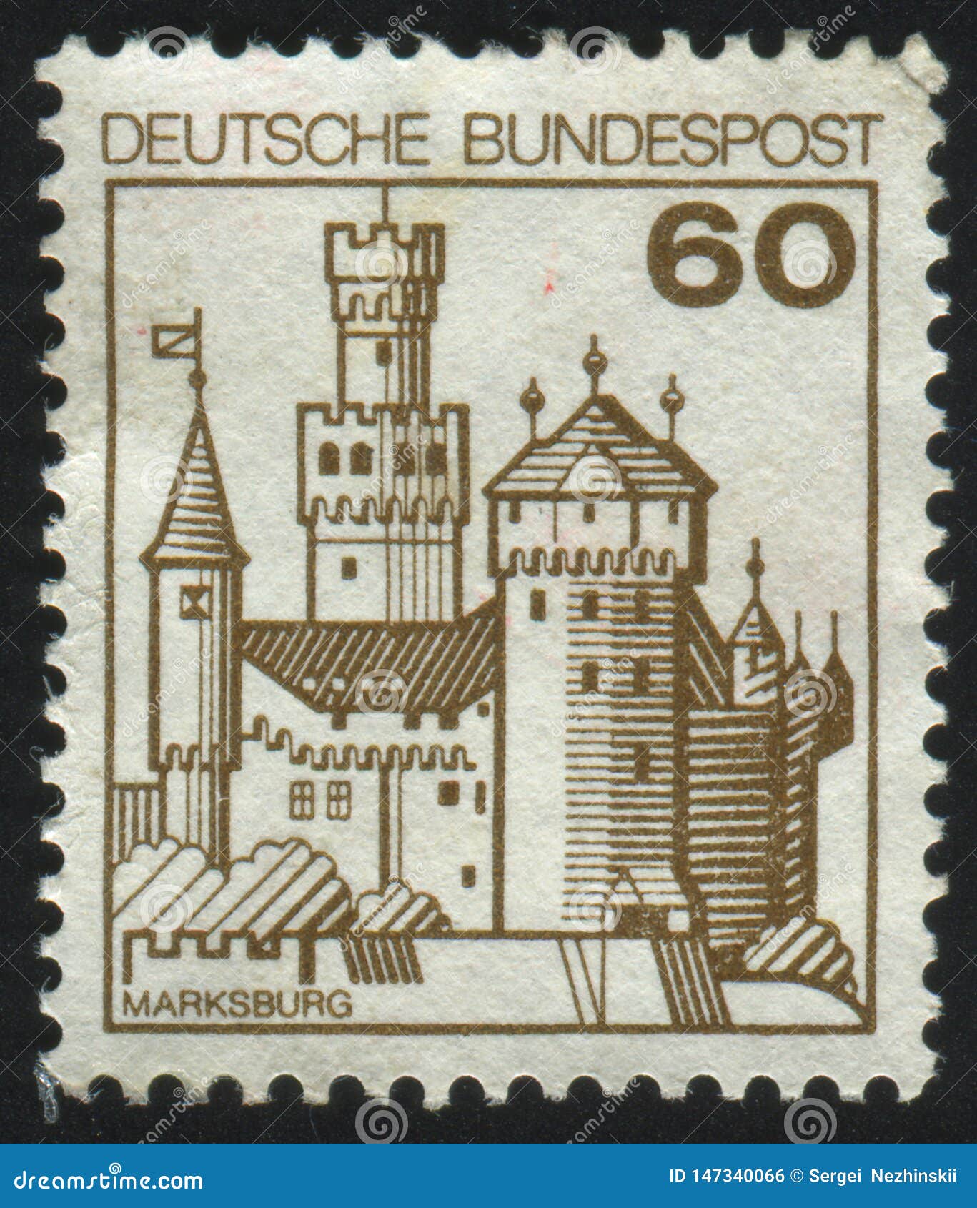 Postage stamp editorial photo. Image of medieval, perspective - 147340066