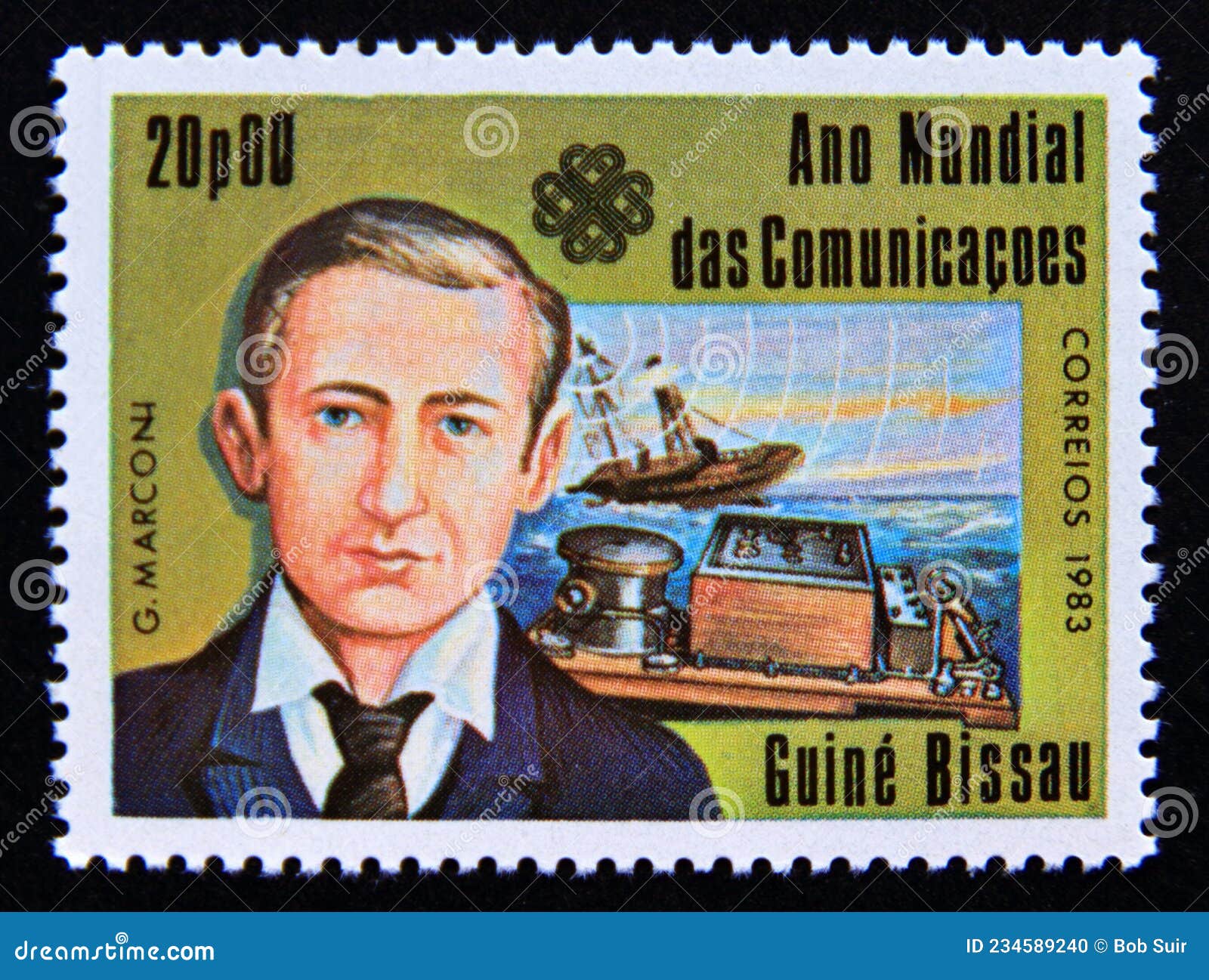 Postage Stamp Guinea Bissau, 1983. Guglielmo Giovanni Maria Marconi ... Postage Stamp Guinea Bissau, 1983. Guglielmo Giovanni Maria Marconi ...