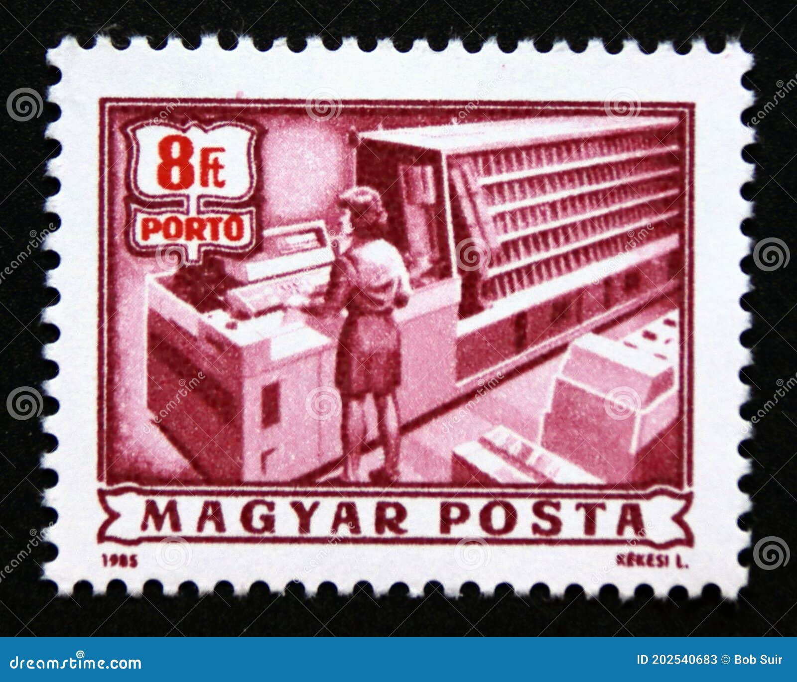 Postage Stamp Hungary, 1985, Postage Due Letter Sorting Machine ...