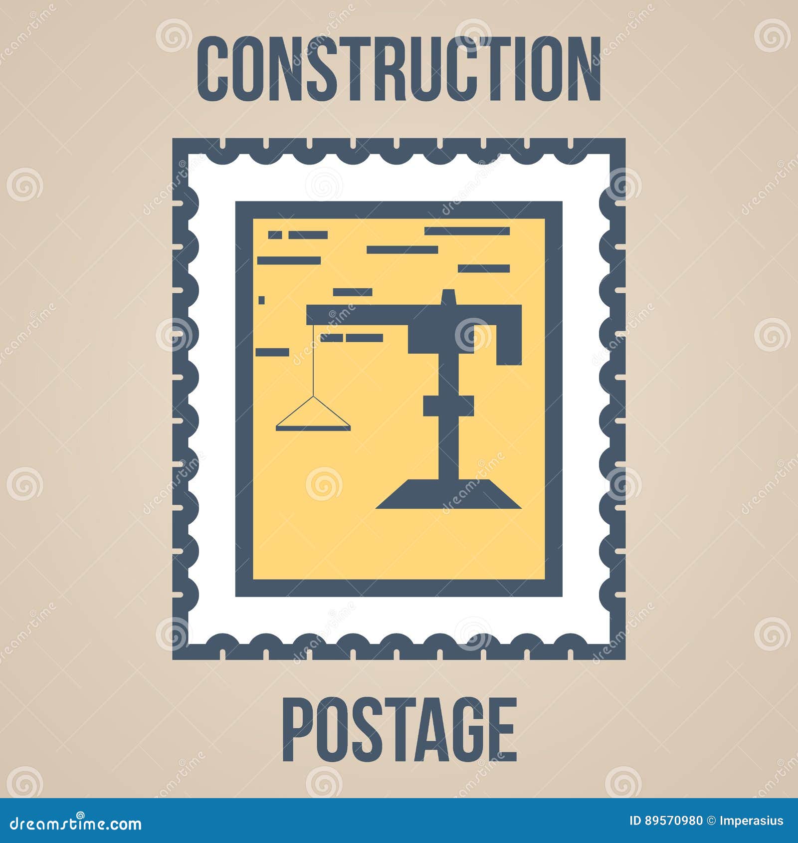 Postage Stamp Icons of Silhouettes of Construction Tools. Construction ...
