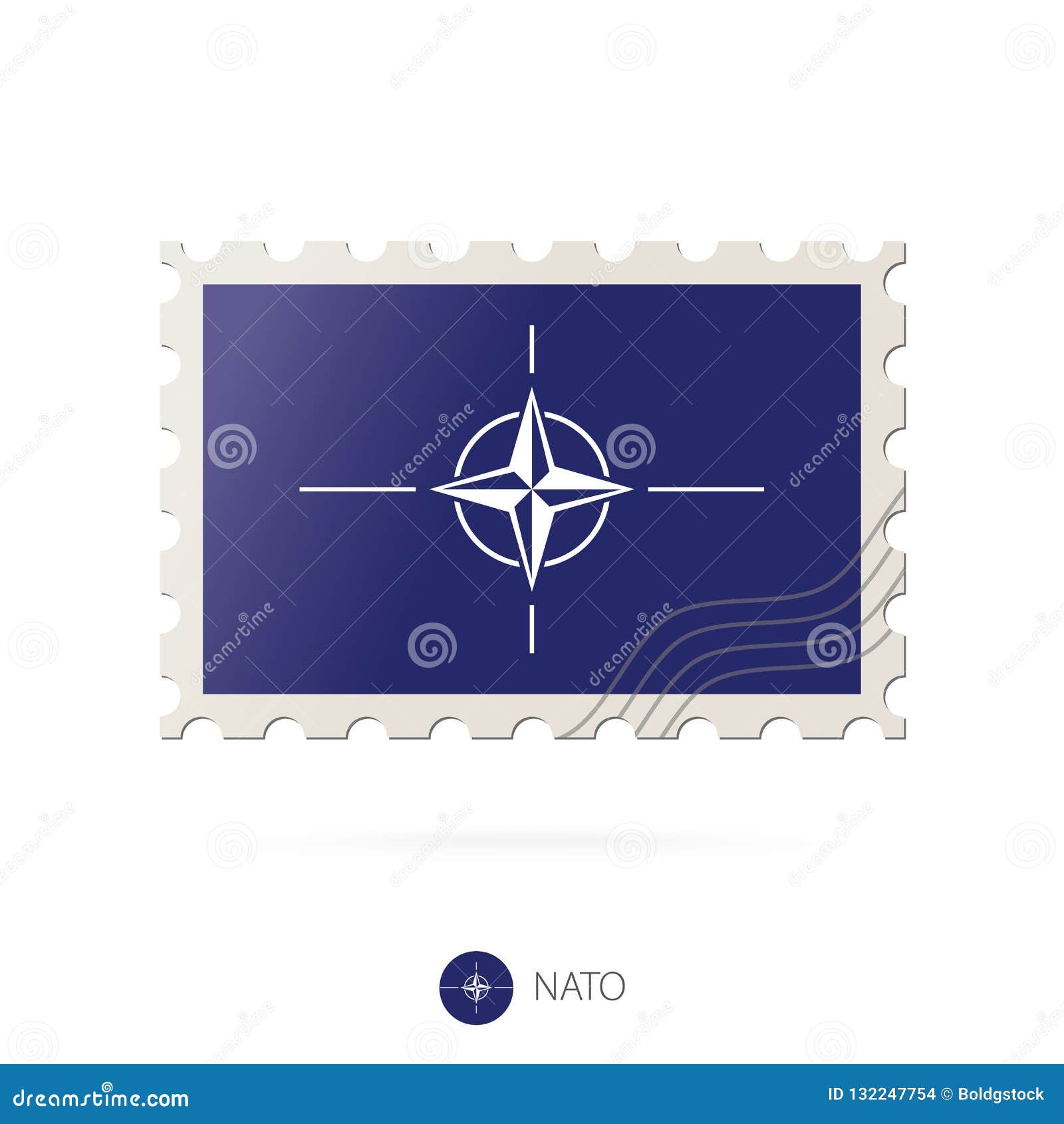 Postage Stamp with the Image of Nato Flag Editorial Stock Image ...