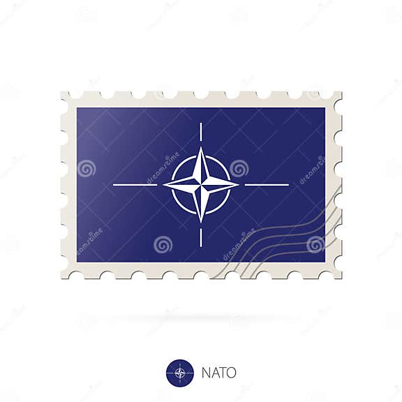 Postage Stamp with the Image of Nato Flag Editorial Stock Image ...