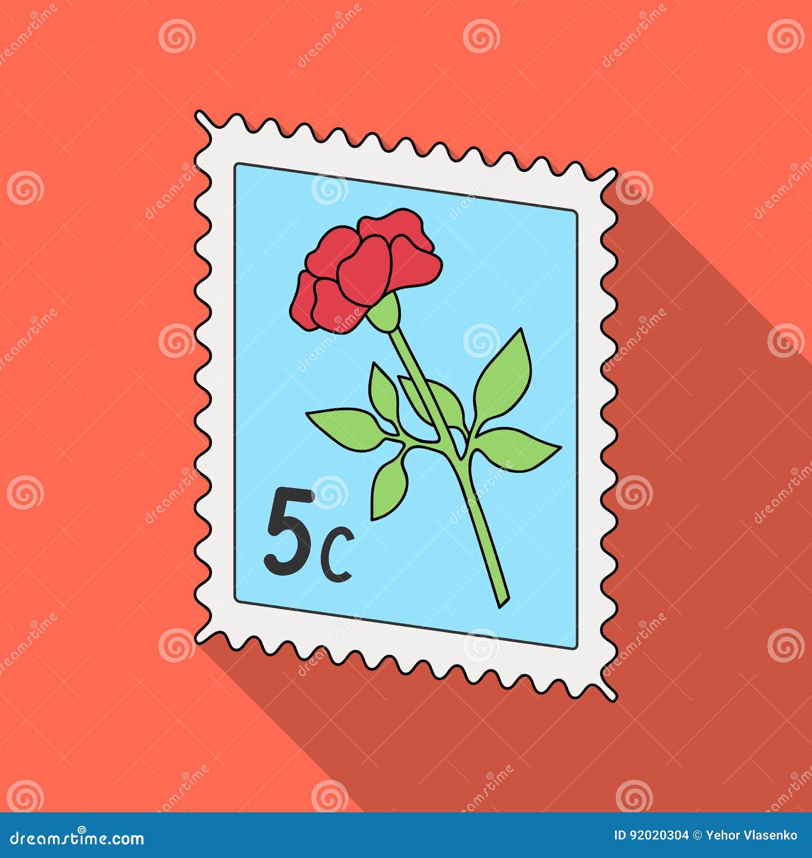 Postage Stamp.Mail and Postman Single Icon in Flat Style Vector Symbol ...