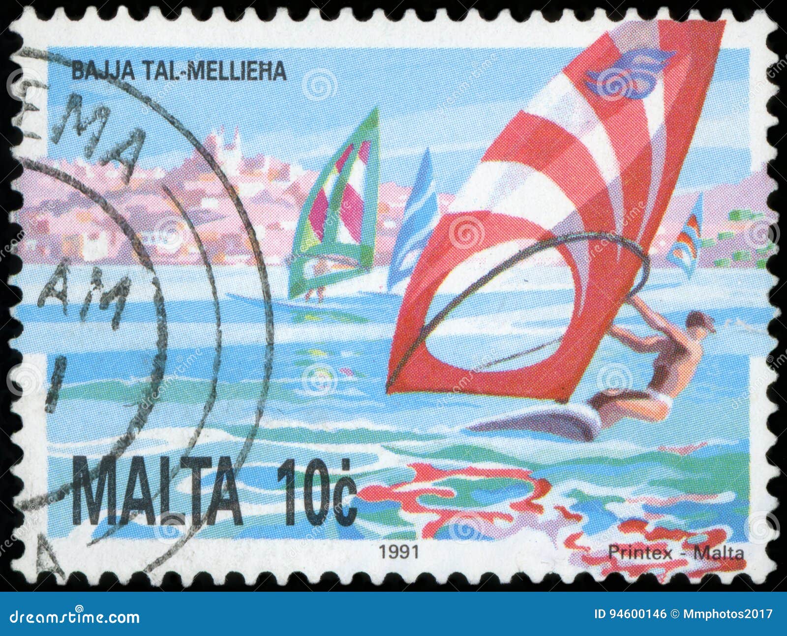 Postage stamp - Malta editorial photo. Image of canceled - 94600146