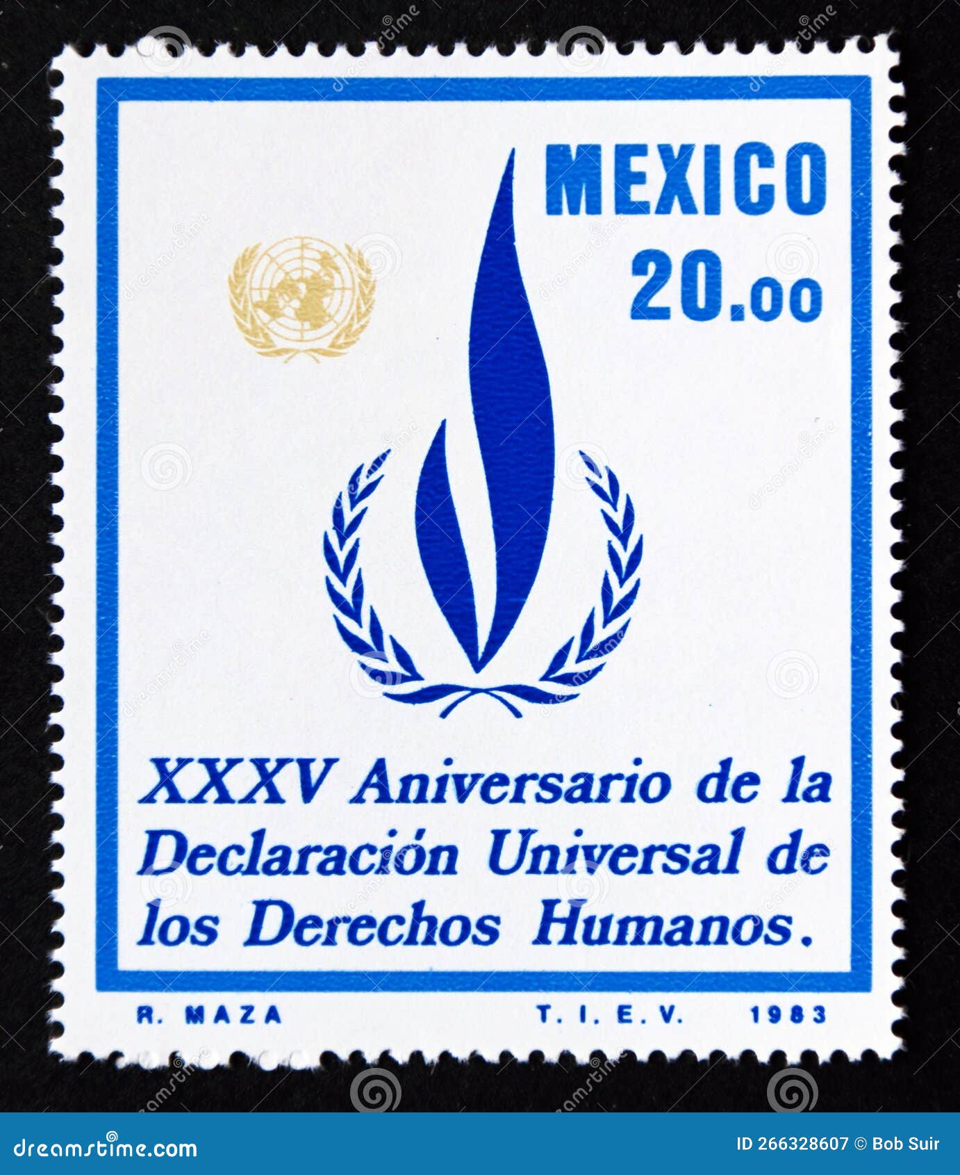 Postage Stamp Mexico, 1983. Logo of the Universal Declaration of Human ...