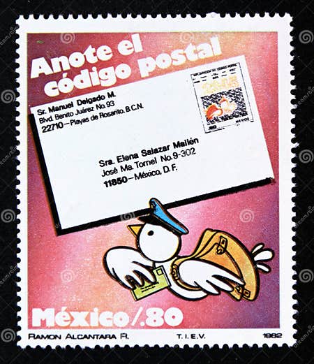 Postage Stamp Mexico, 1982. Postal Code Routing and Distribution ...