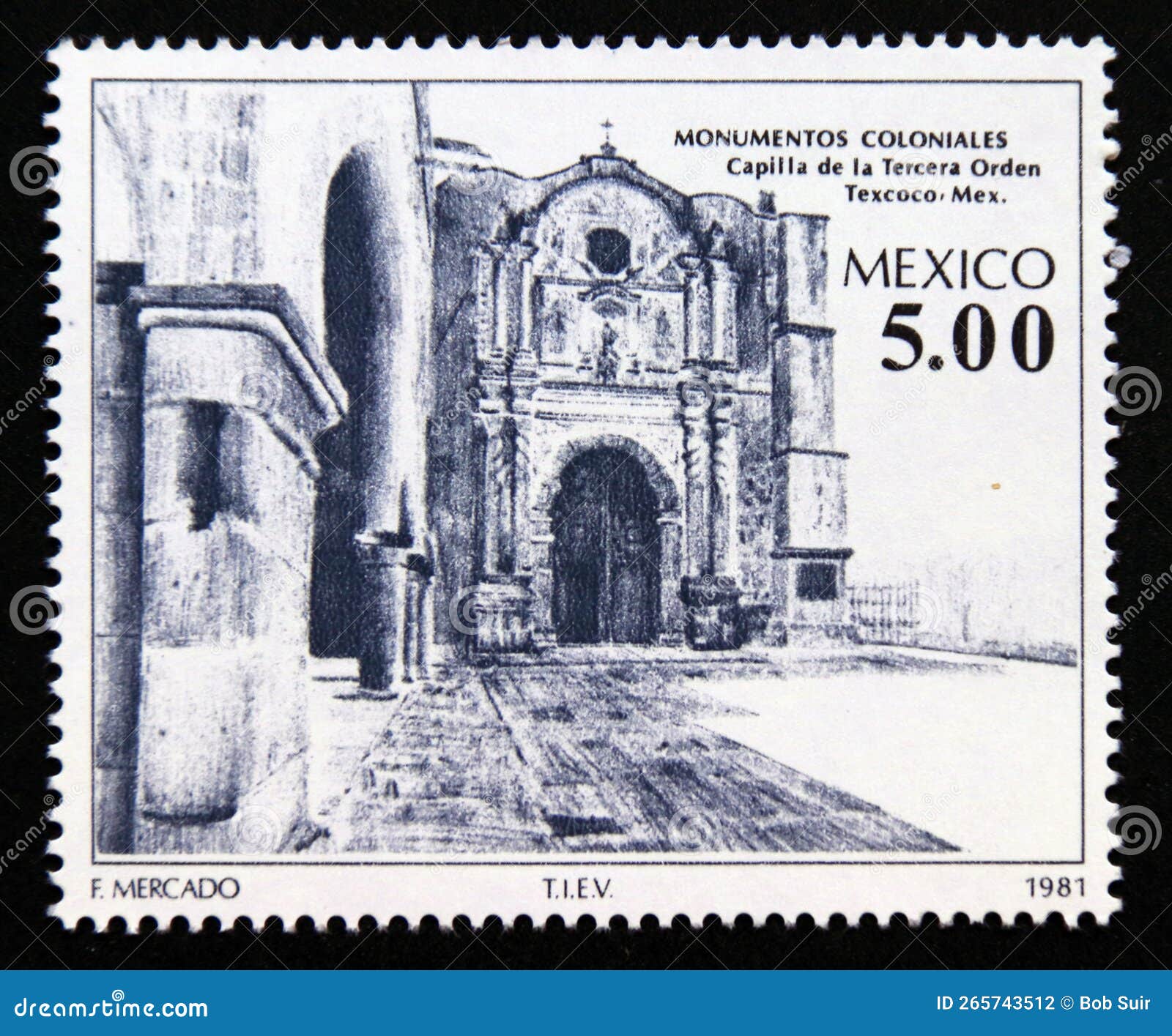 Postage Stamp Mexico, 1981. Third Order Chapel, Texoco Editorial ...