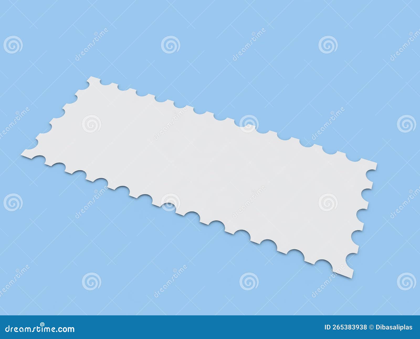 Postage Stamp Mockup on a Blue Background. Stock Illustration ...