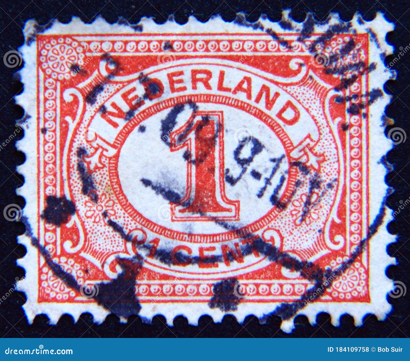 Postage Stamp Netherlands, 1899, Figure One Cent Editorial Stock Photo ...